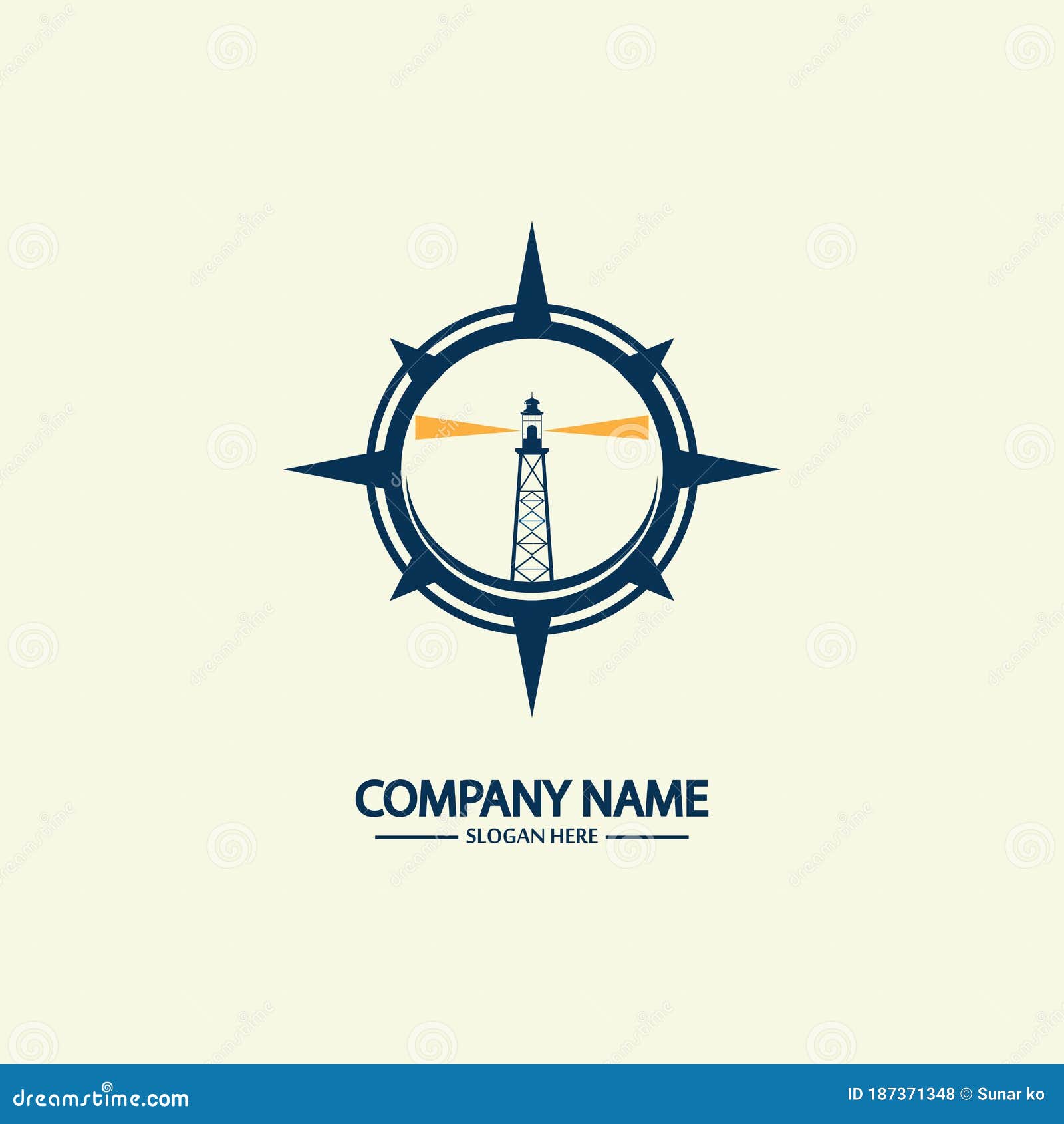 Compass and Lighthouse Logo Design Template Stock Vector - Illustration ...