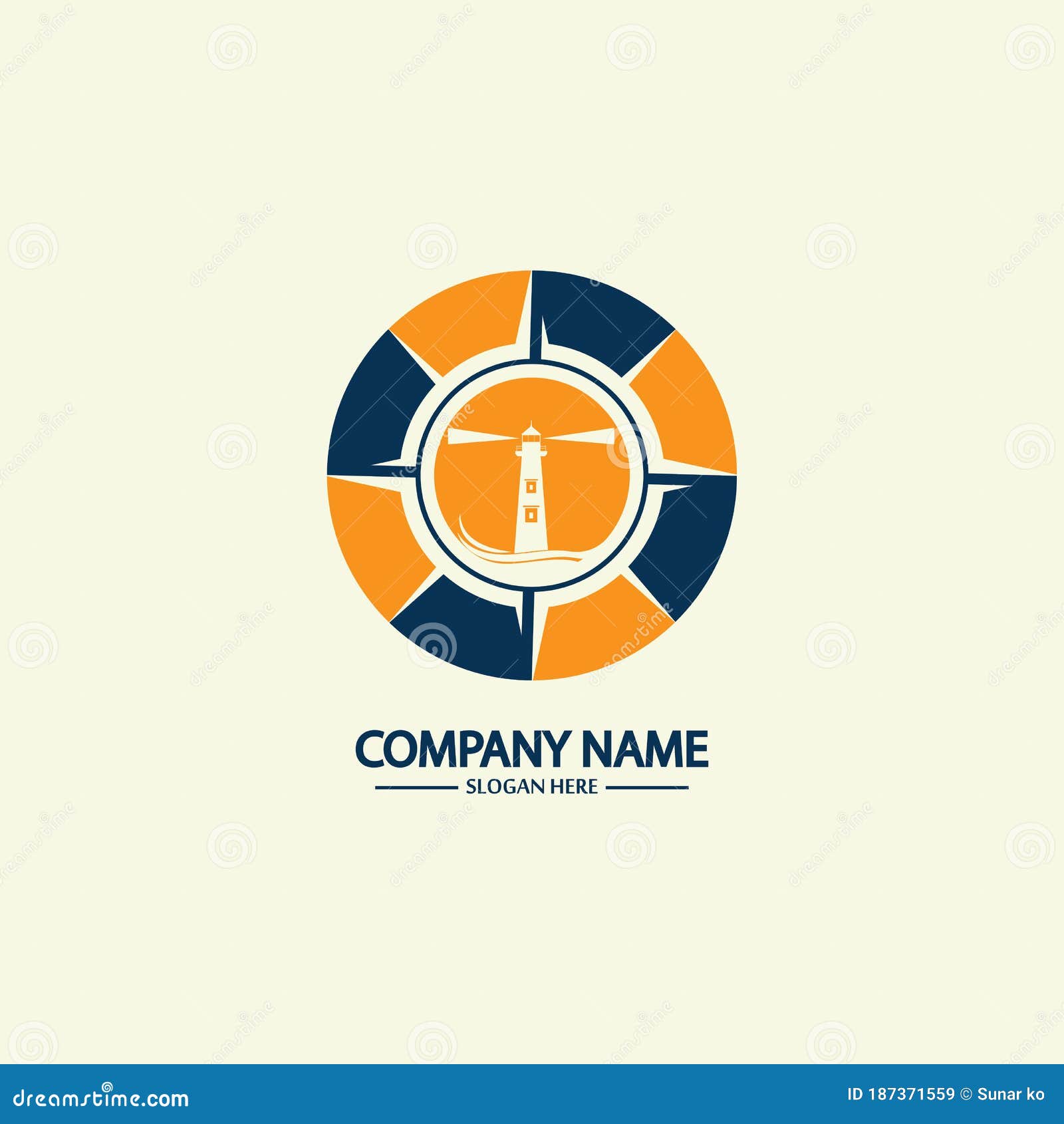 Compass and Lighthouse Logo Design Template Stock Vector - Illustration ...