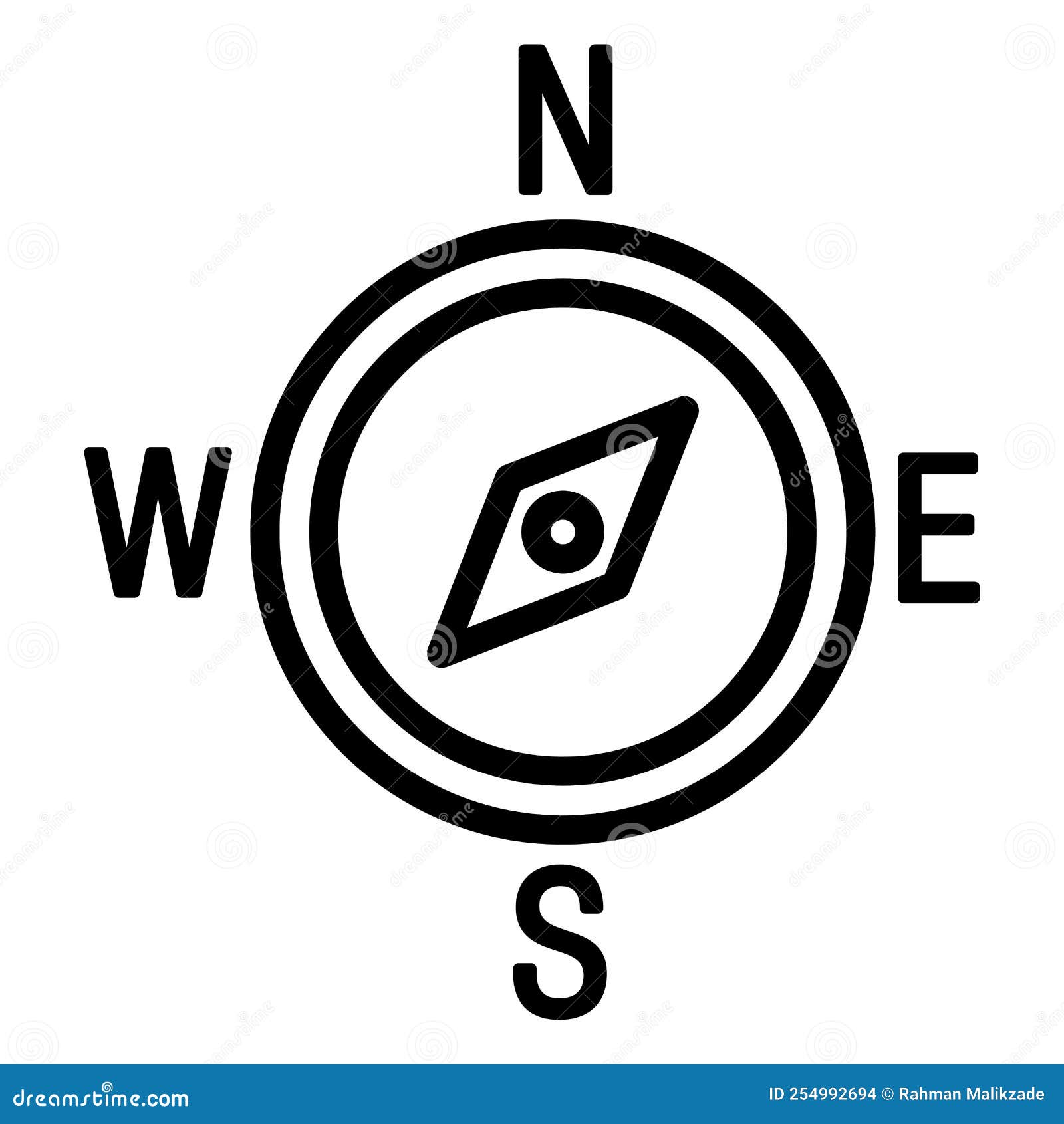 Compass Line Art Icon. Navigation Vector Illustration Stock Vector ...