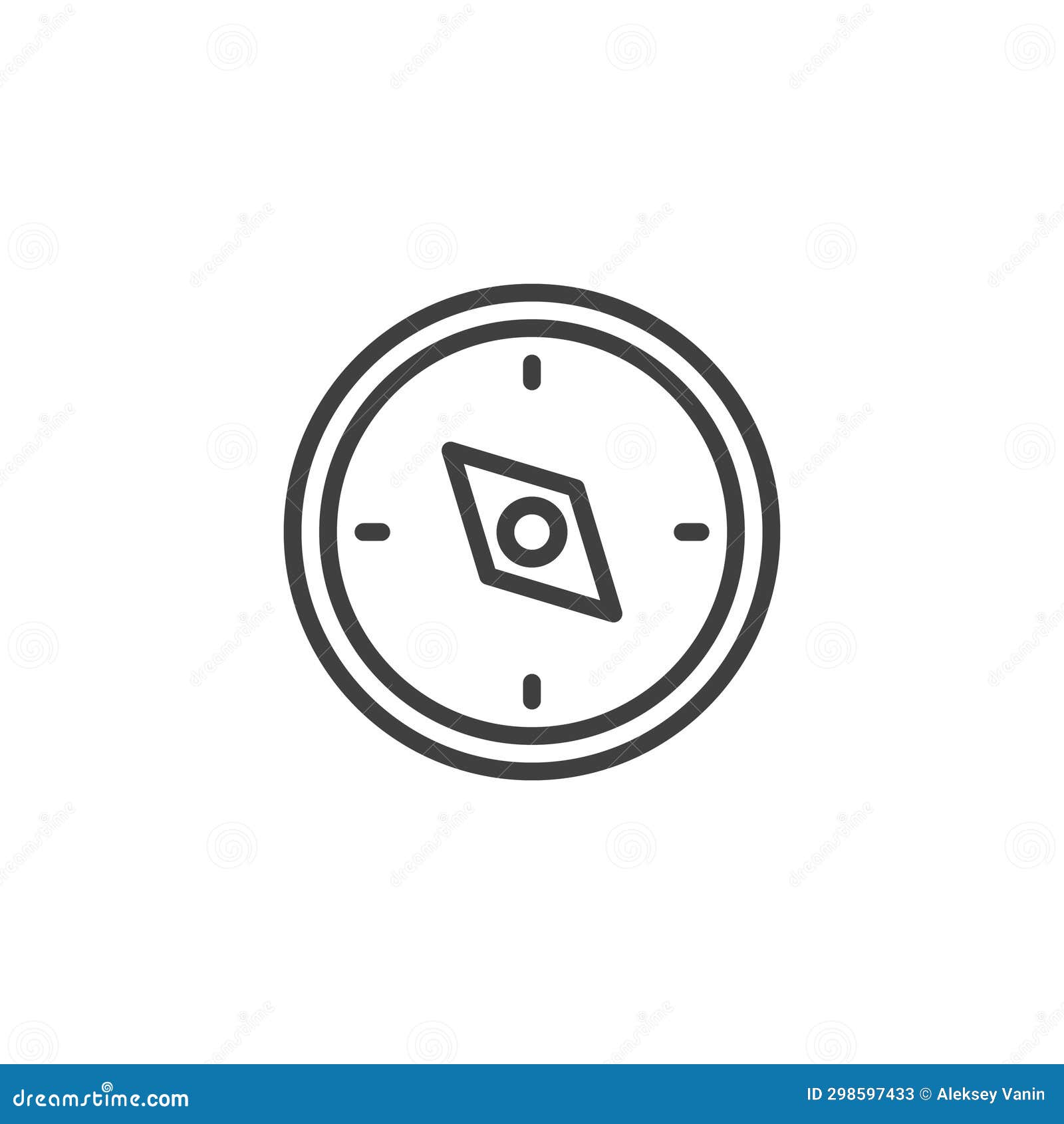 Map And Compass Line Icon Concept. Map And Compass Flat Vector Symbol ...