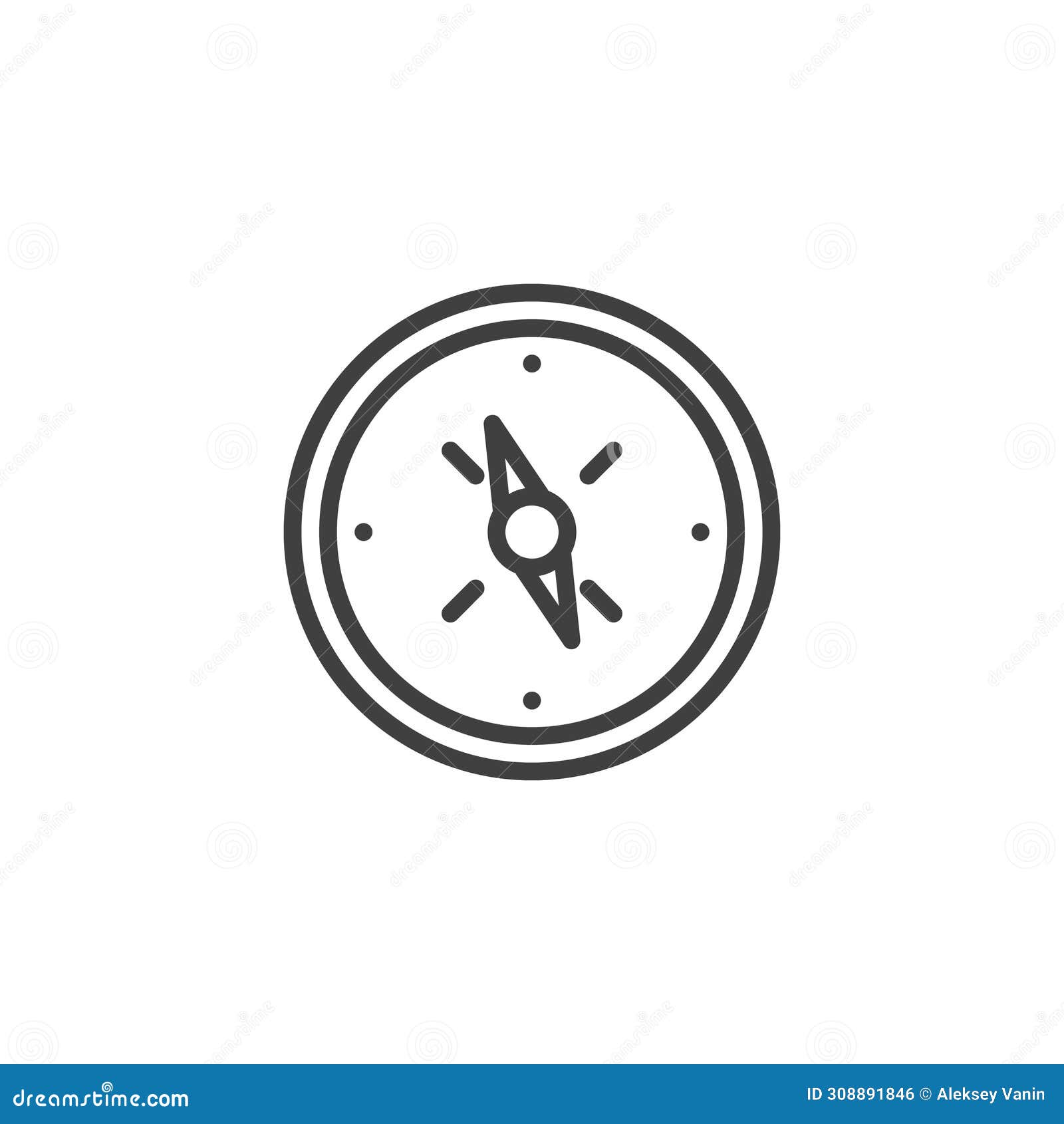 Compass line icon stock vector. Illustration of vector - 308891846