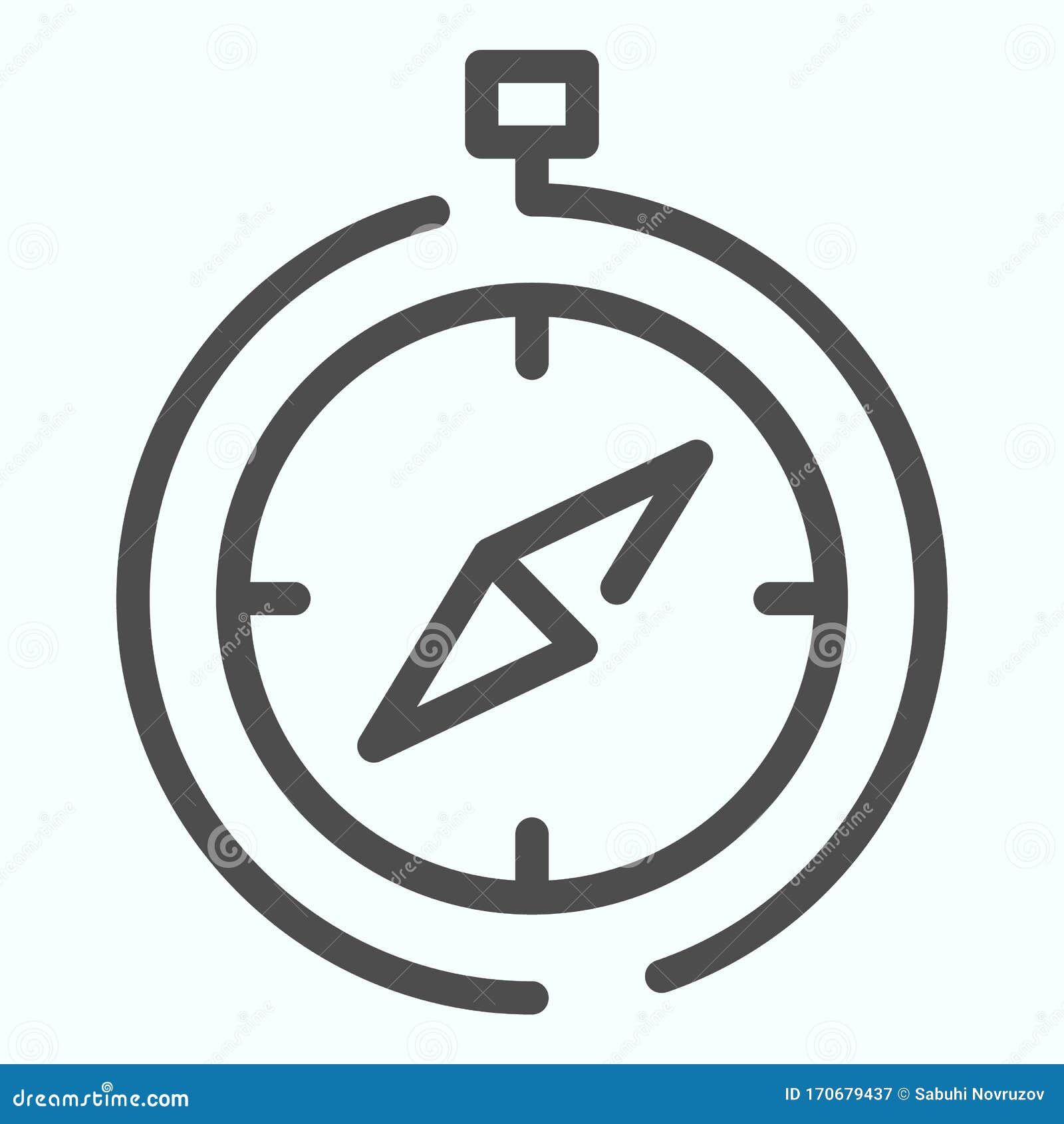 Compass Line Icon. Navigation Equipment Illustration Isolated on White ...