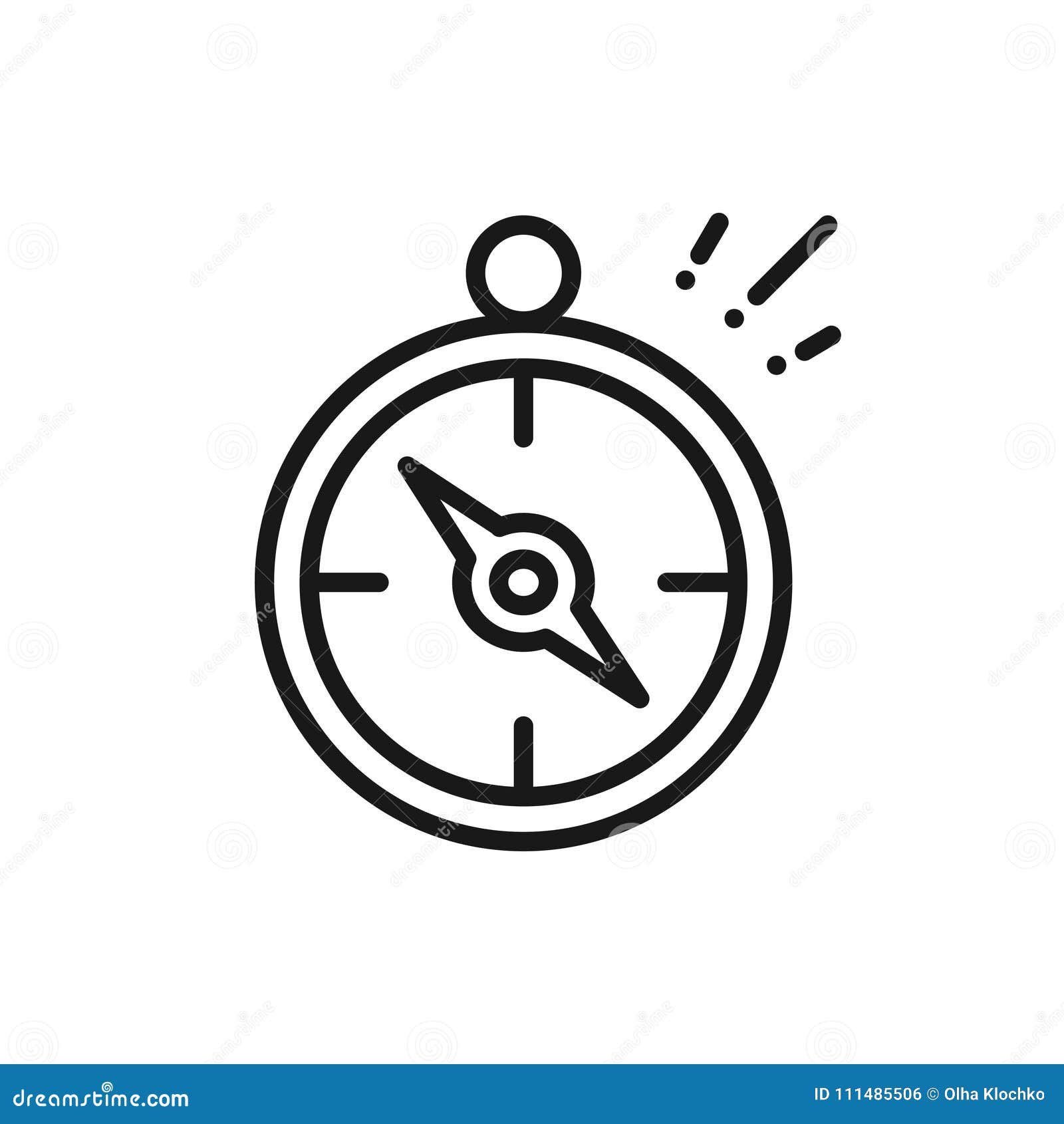 Compass Line Icon. Orienteering. Camping Sign and Symbol. Stock Vector ...