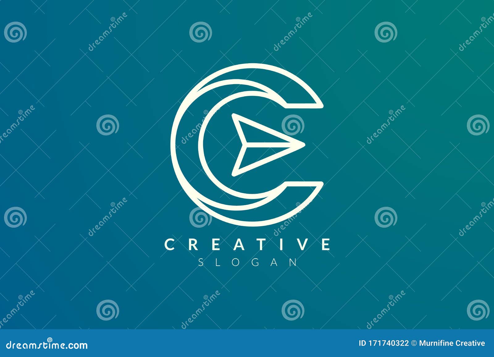 Compass The Logo Design Is A Blend Of Circles With The Direction Of The Arrow Stock Vector