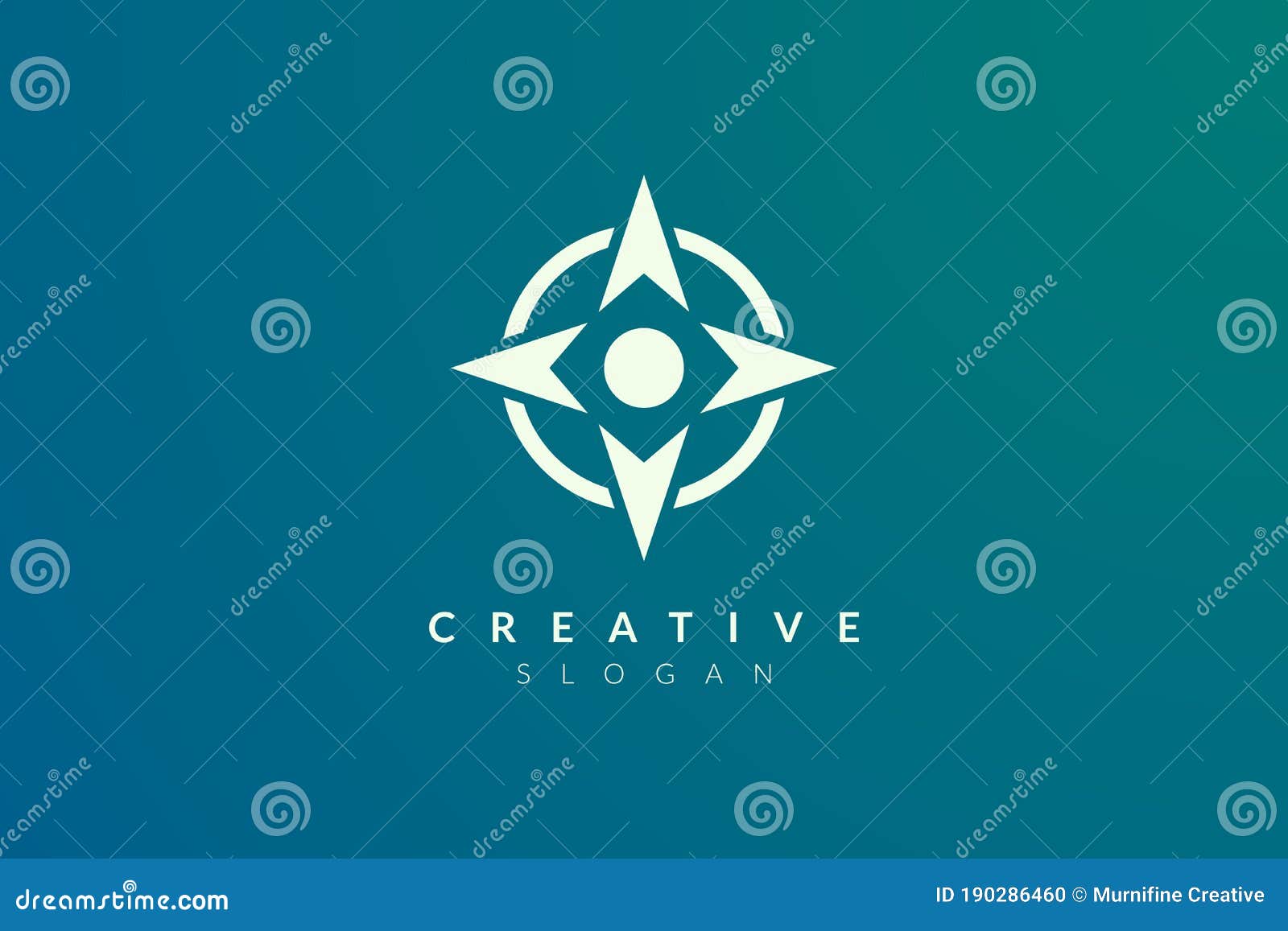 Compass The Logo Design Is A Blend Of Circles With The Direction Of The Arrow Stock Vector