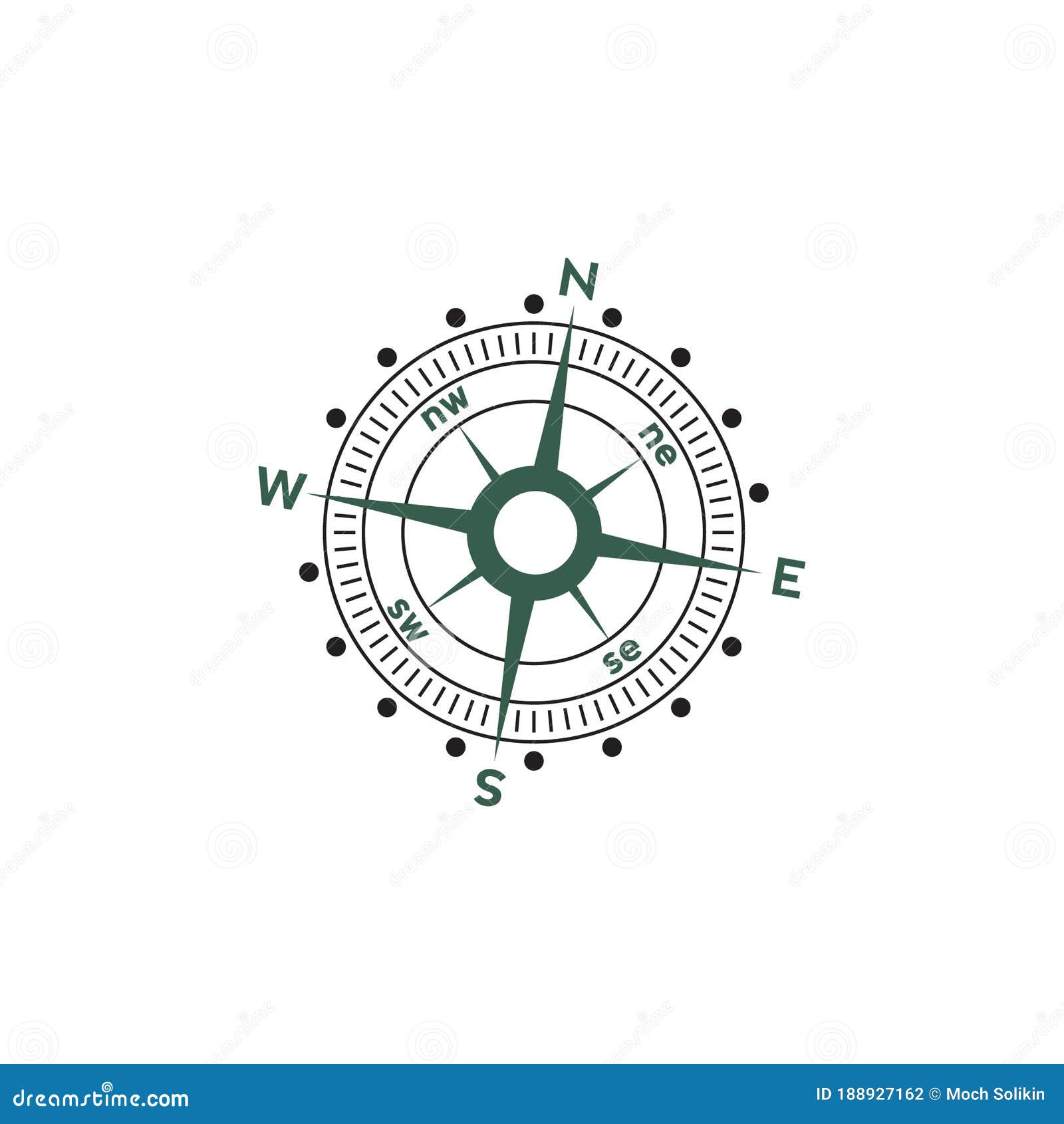 Compass Logo Design. Pointer North, South, East, West, Compass Symbol ...