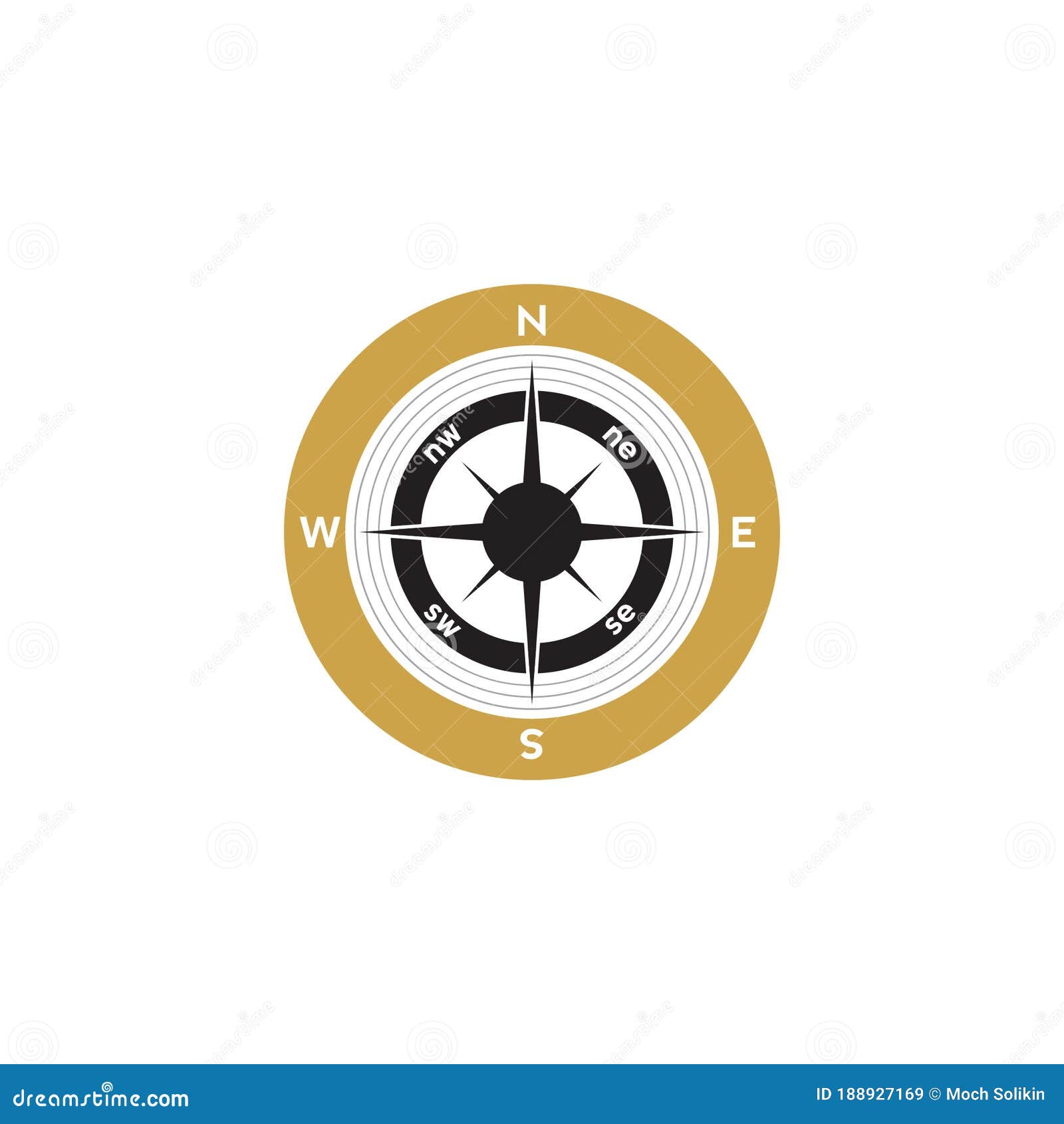 Compass Logo Design. Pointer North, South, East, West, Compass Symbol ...
