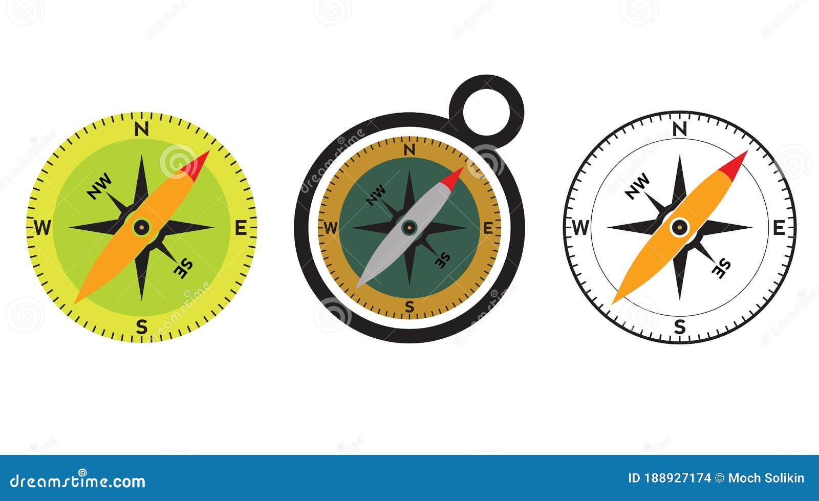 Compass Logo Design. Pointer North, South, East, West, Compass Symbol ...