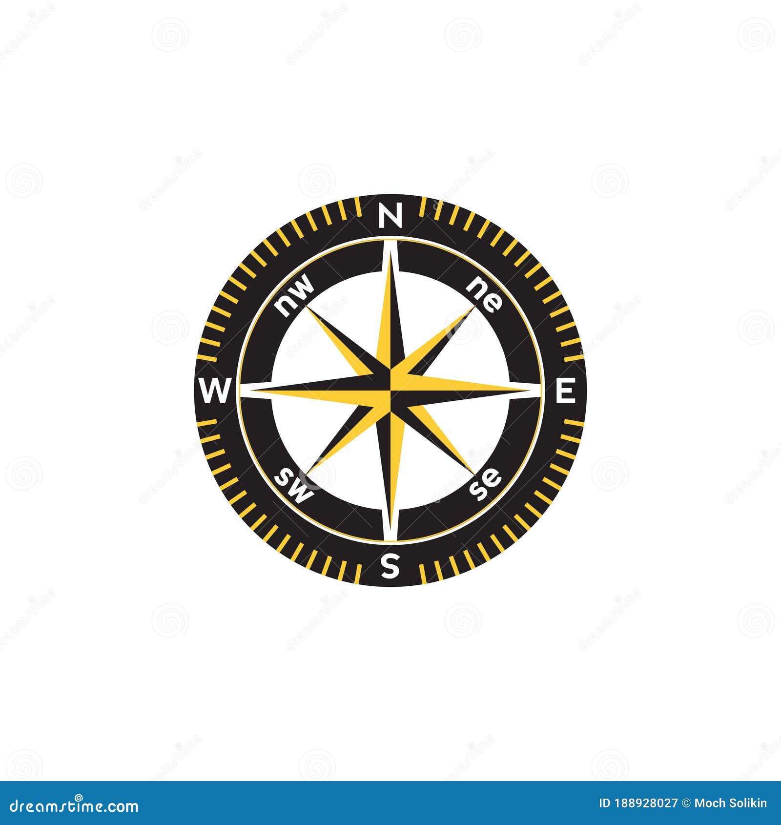 Compass Logo Design. Pointer North, South, East, West, Compass Symbol ...