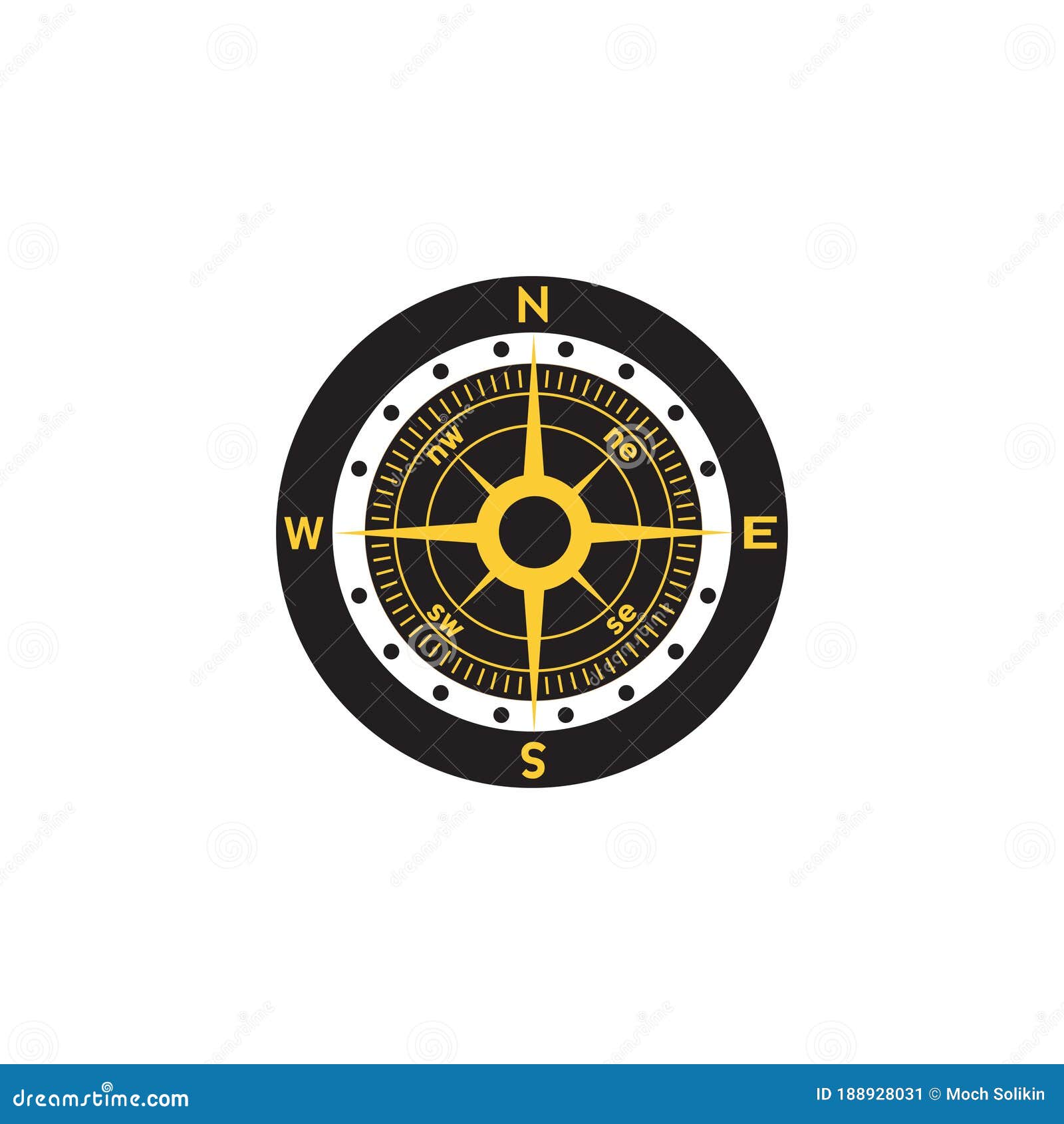 Compass Logo Design. Pointer North, South, East, West, Compass Symbol ...