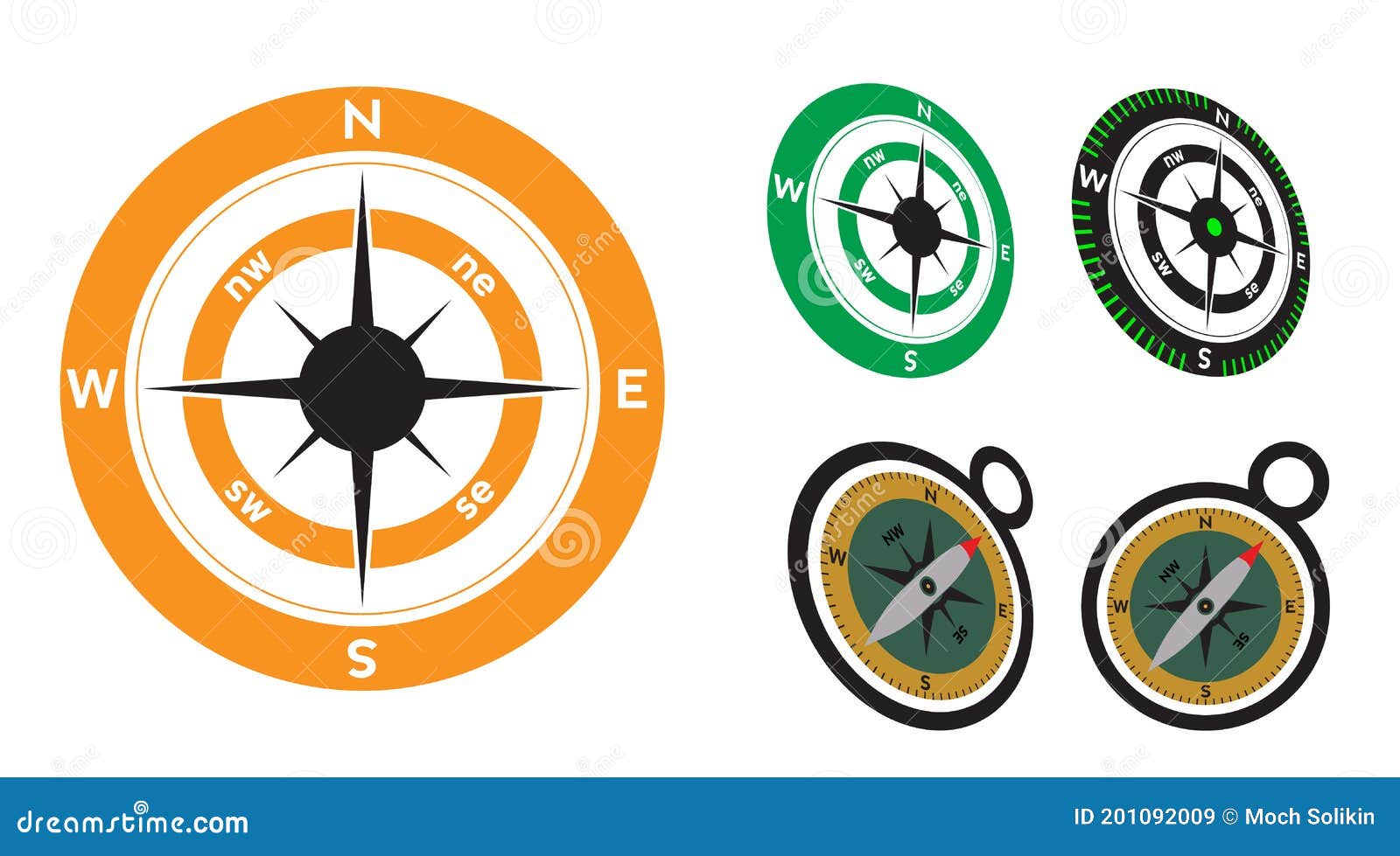 Compass Logo Design. Pointer North, South, East, West, Compass Symbol ...