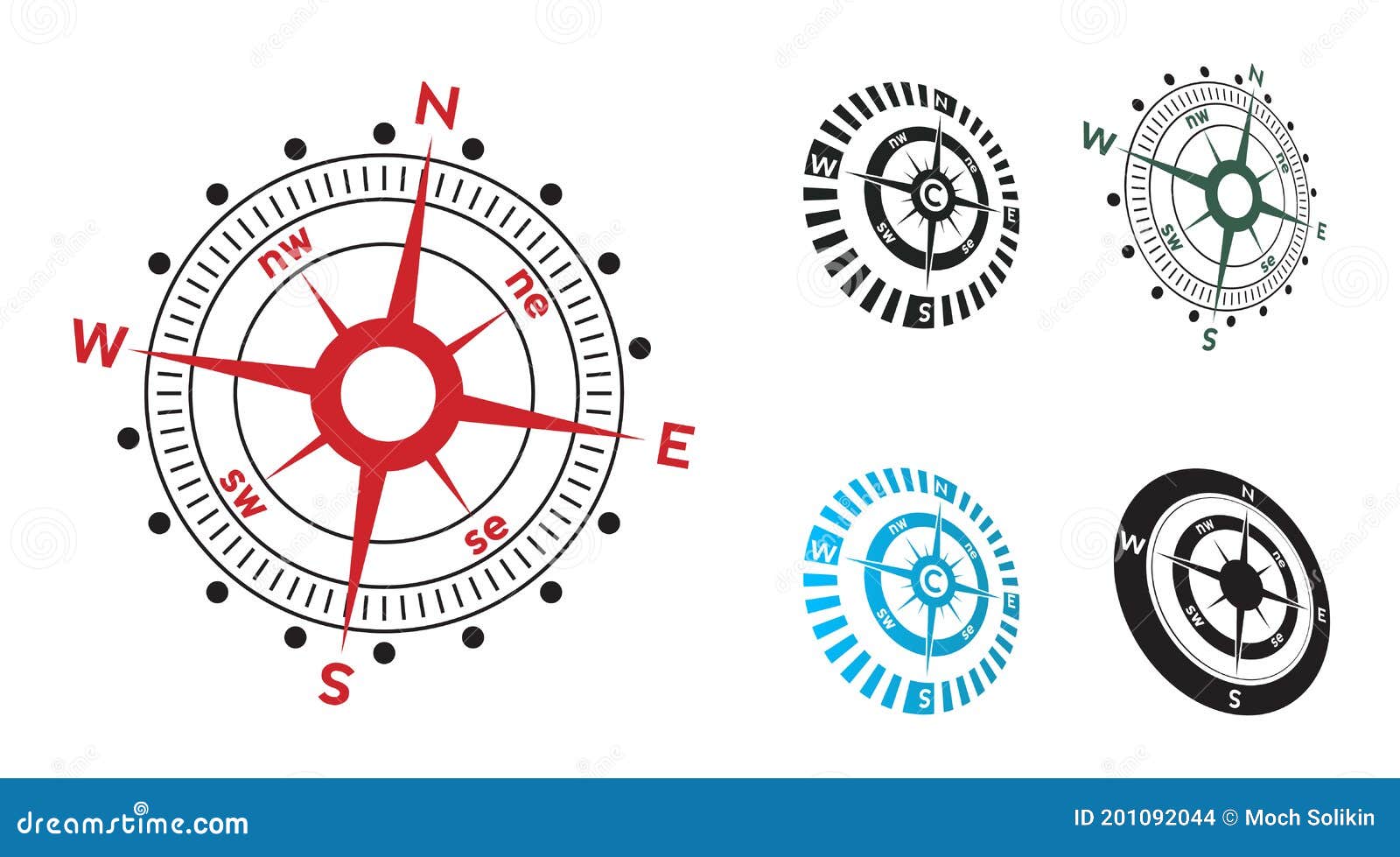 Compass Logo Design. Pointer North, South, East, West, Compass Symbol ...