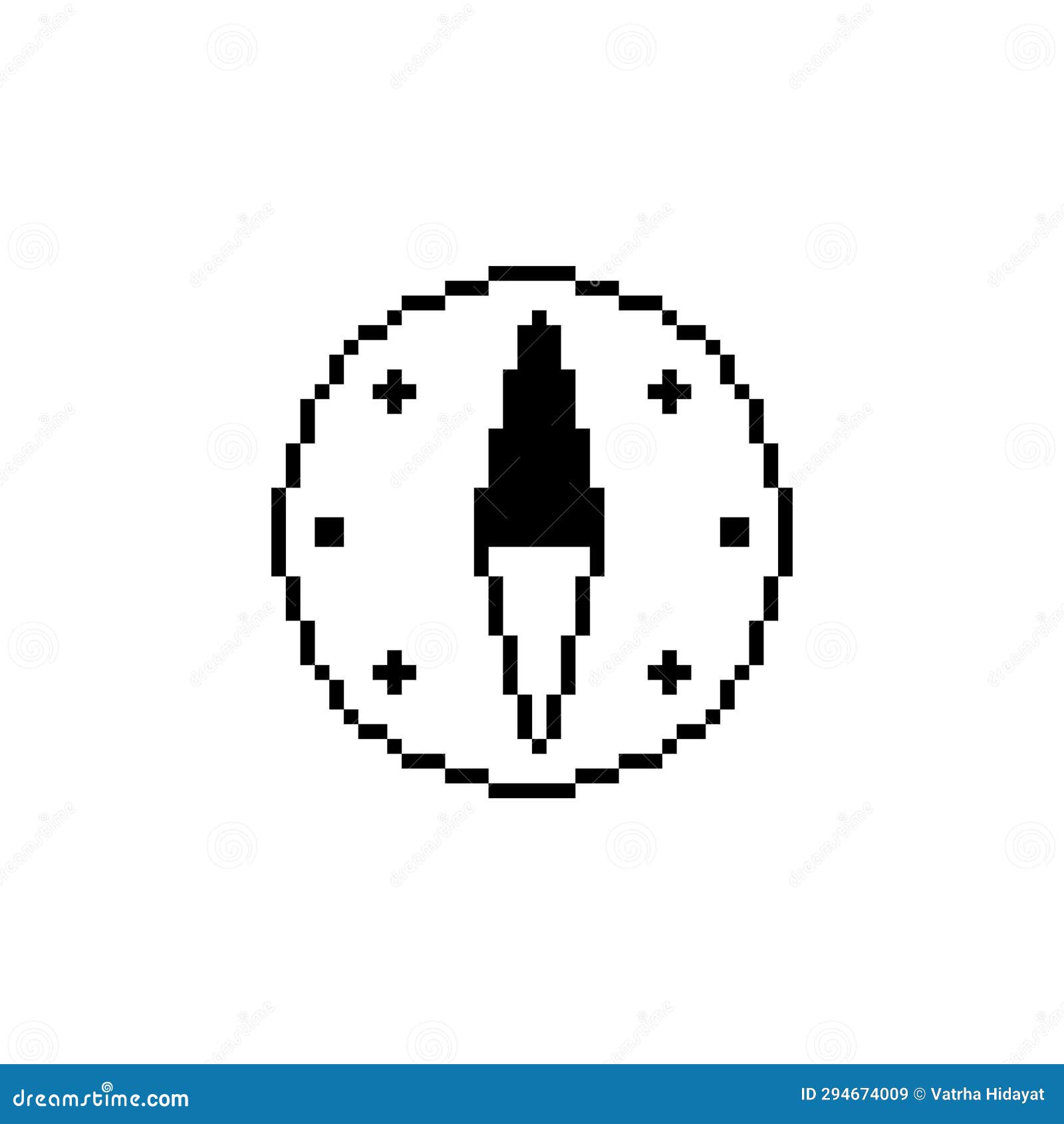 Compass Logo Icon in Pixel Art Stock Vector - Illustration of direction ...