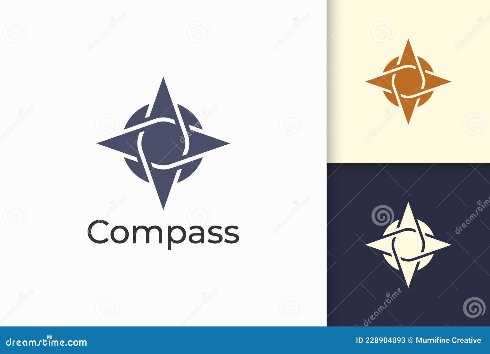Compass Logo In Modern And Abstract Shape For Tech Company Stock Vector Illustration Of