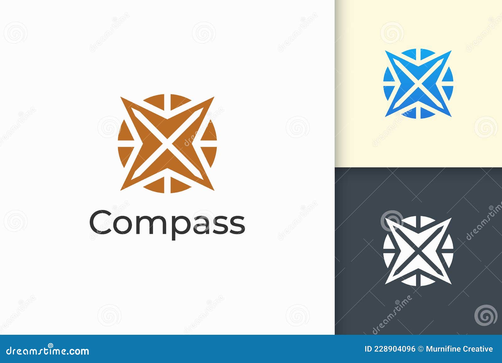Compass Logo in Modern and Abstract Shape for Tech Company Stock Vector ...