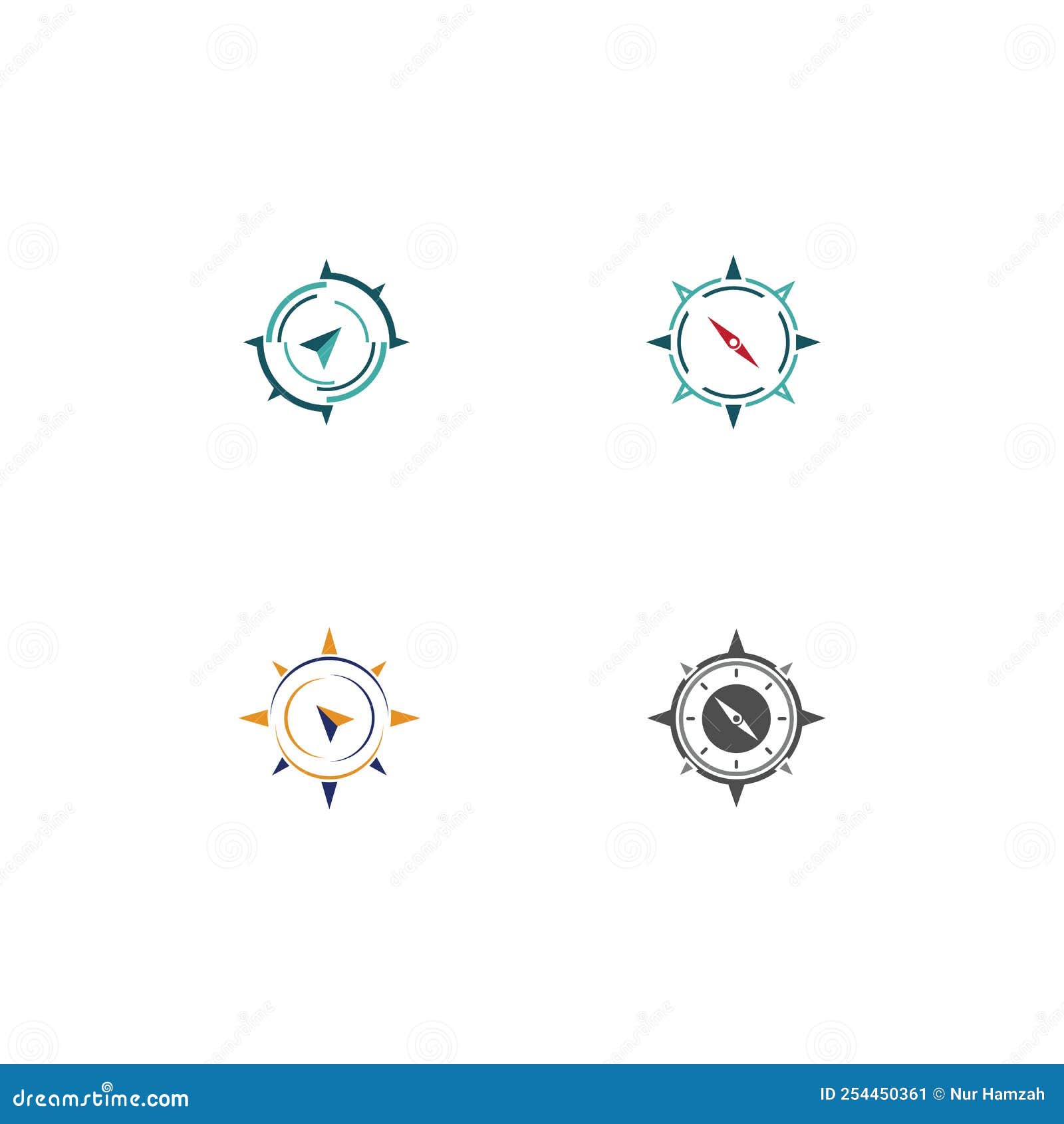Compass Logo and Symbol with Vector Concept Illustration Template Stock ...
