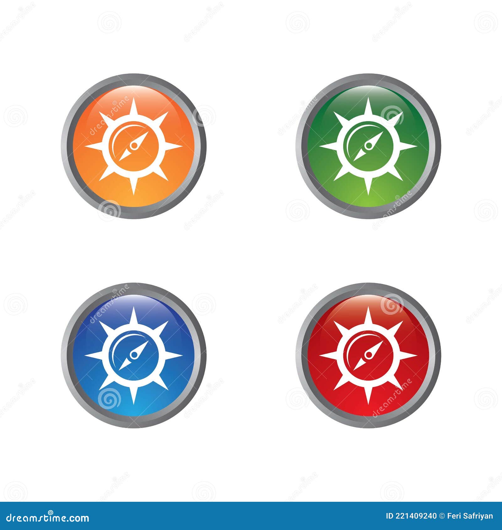 Compass logo icon set stock vector. Illustration of isolated - 221409240