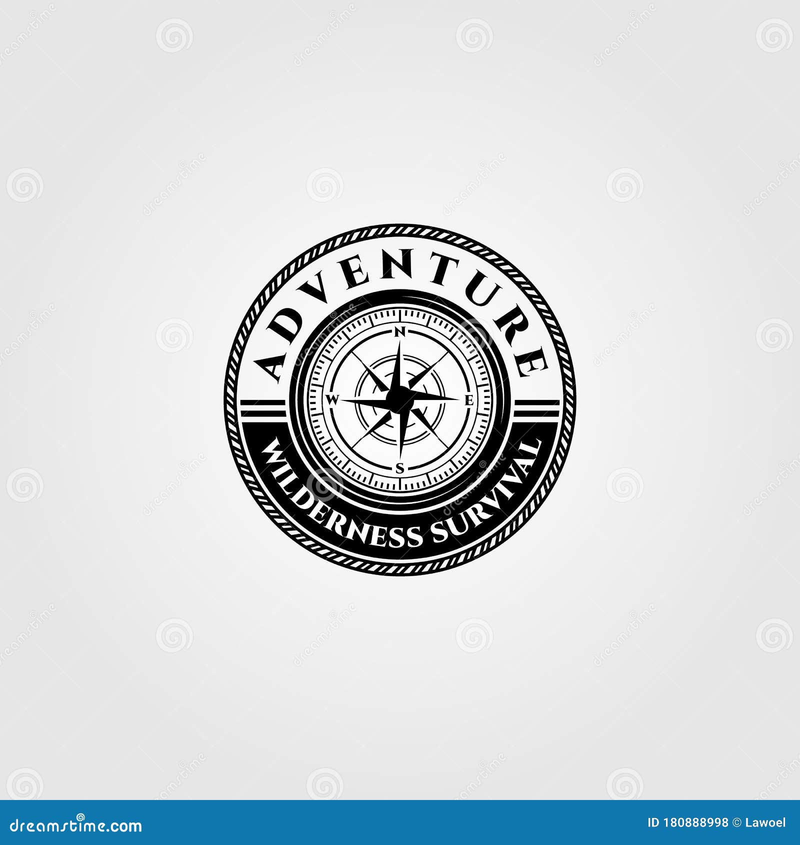 Compass Logo Vector Wilderness Adventure Survival Emblem Illustration ...
