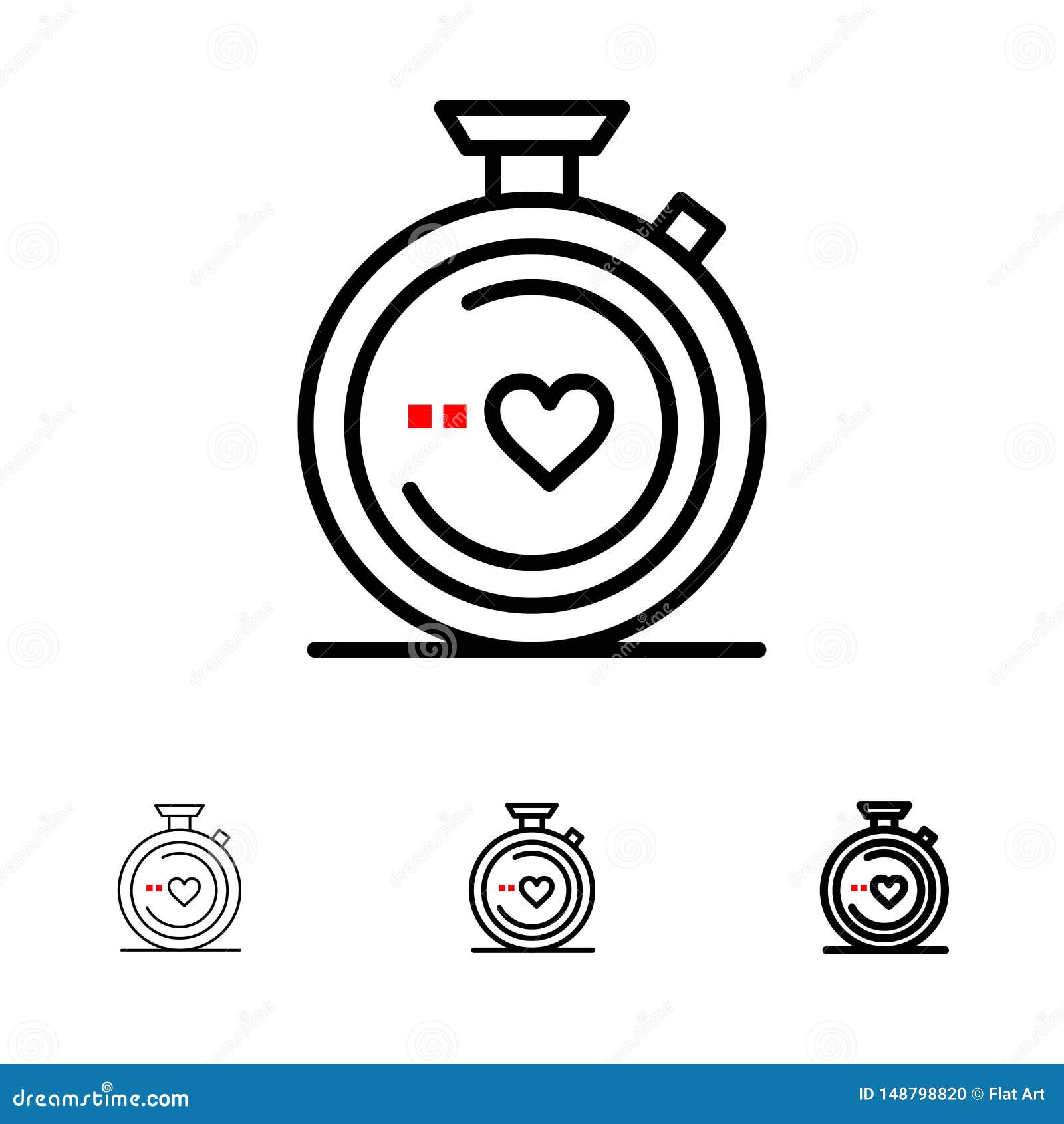 Compass, Love, Heart, Wedding Bold and Thin Black Line Icon Set Stock ...