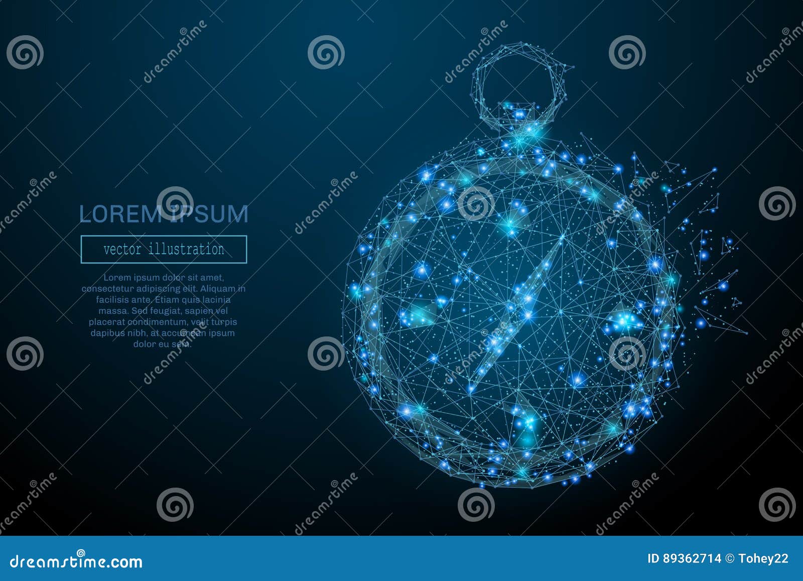Compass low poly blue stock vector. Illustration of equipment - 89362714