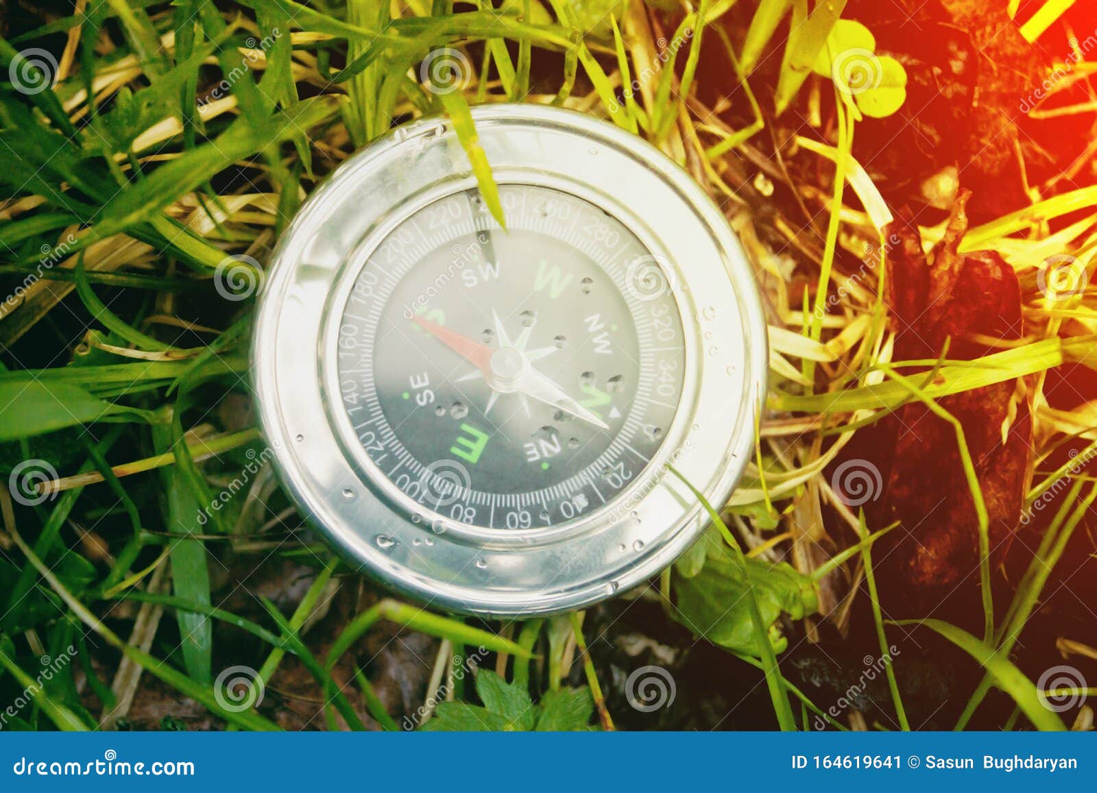 Compass Lying on the Ground Stock Image - Image of east, lying: 164619641