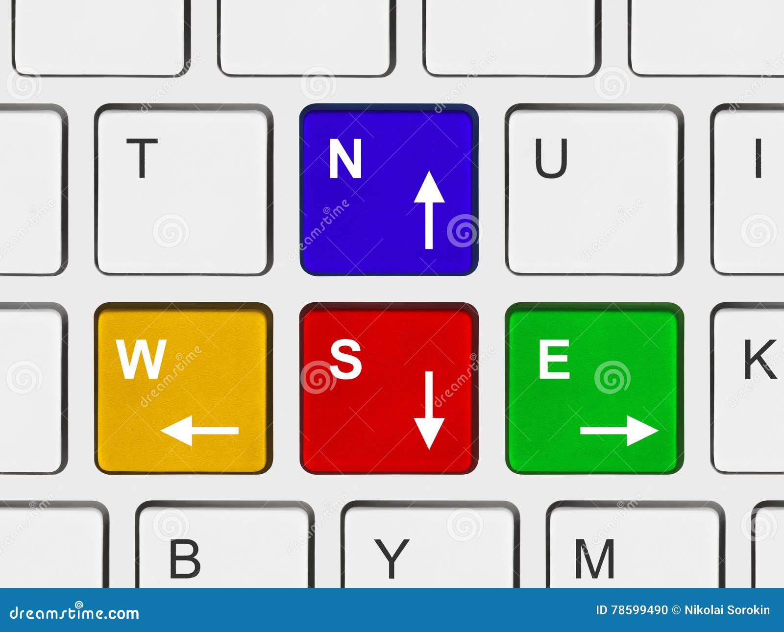 Compass made of arrow keys stock photo. Image of icon - 78599490