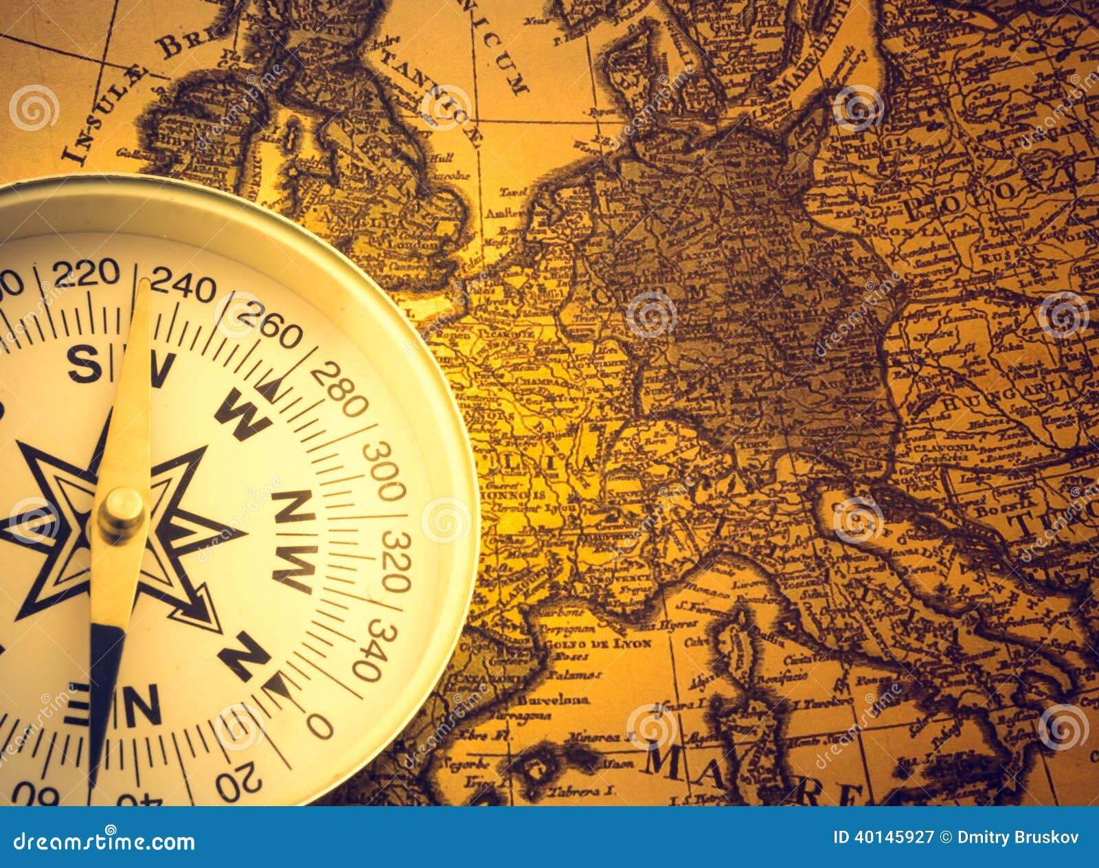 Compass and Magnifying Glass Stock Image - Image of blue, life: 40145927