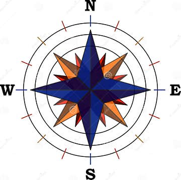 Compass with Main Cardinal Points - Vector Stock Vector - Illustration ...