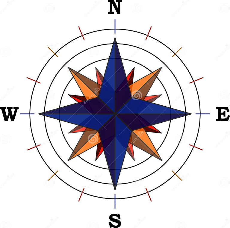 Compass with Main Cardinal Points - Vector Stock Vector - Illustration ...