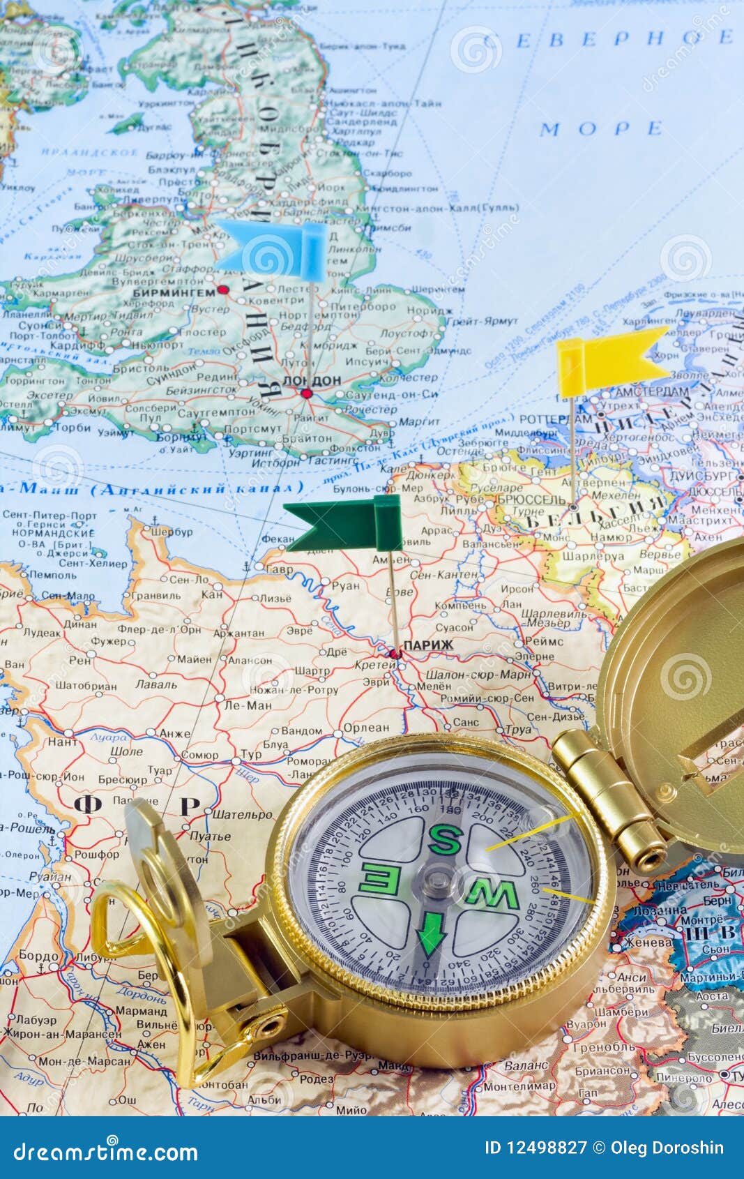 Compass on the map stock image. Image of area, line, activity - 12498827