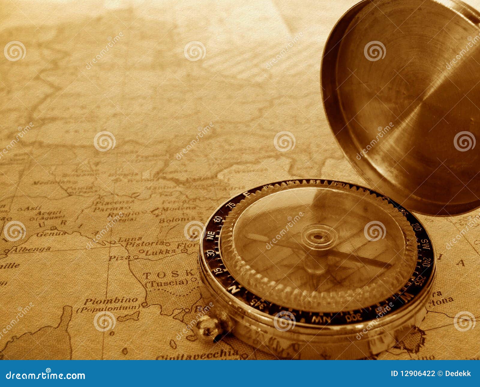 Compass and map stock photo. Image of border, paper, drawing - 12906422