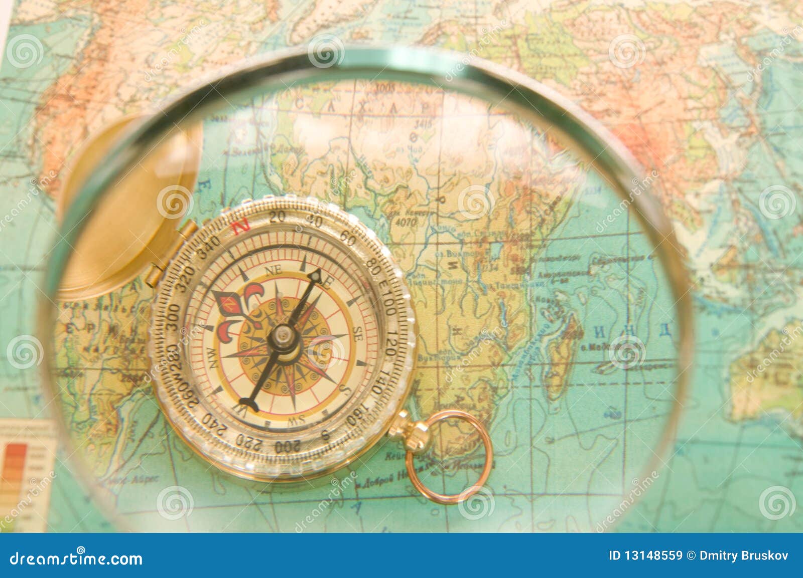 Compass with map stock image. Image of maps, cartography - 13148559