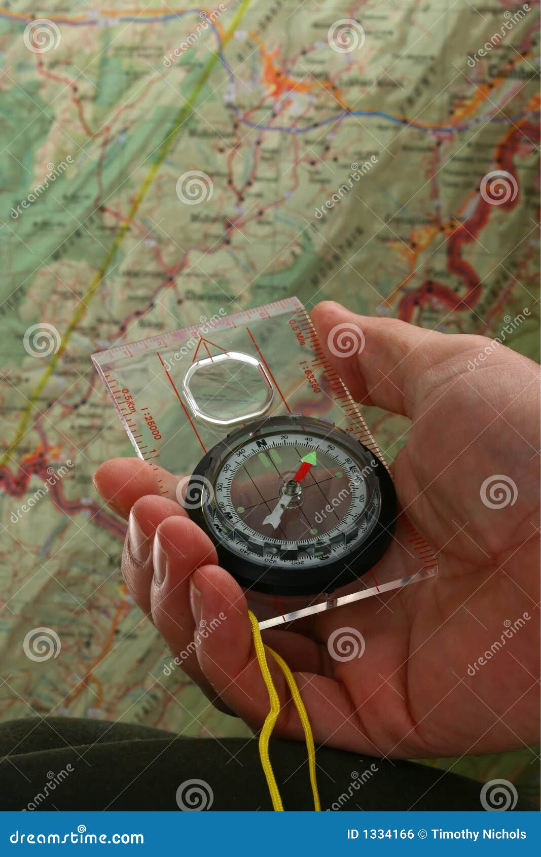 Compass and Map stock photo. Image of navigate, topo, east - 1334166