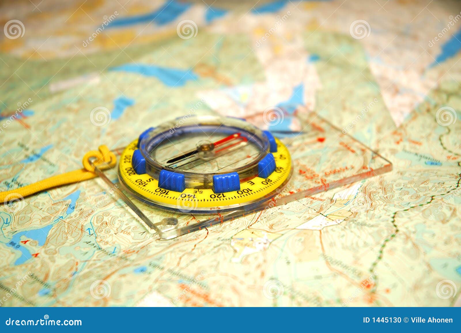 Compass and map stock photo. Image of reading, magnetic - 1445130