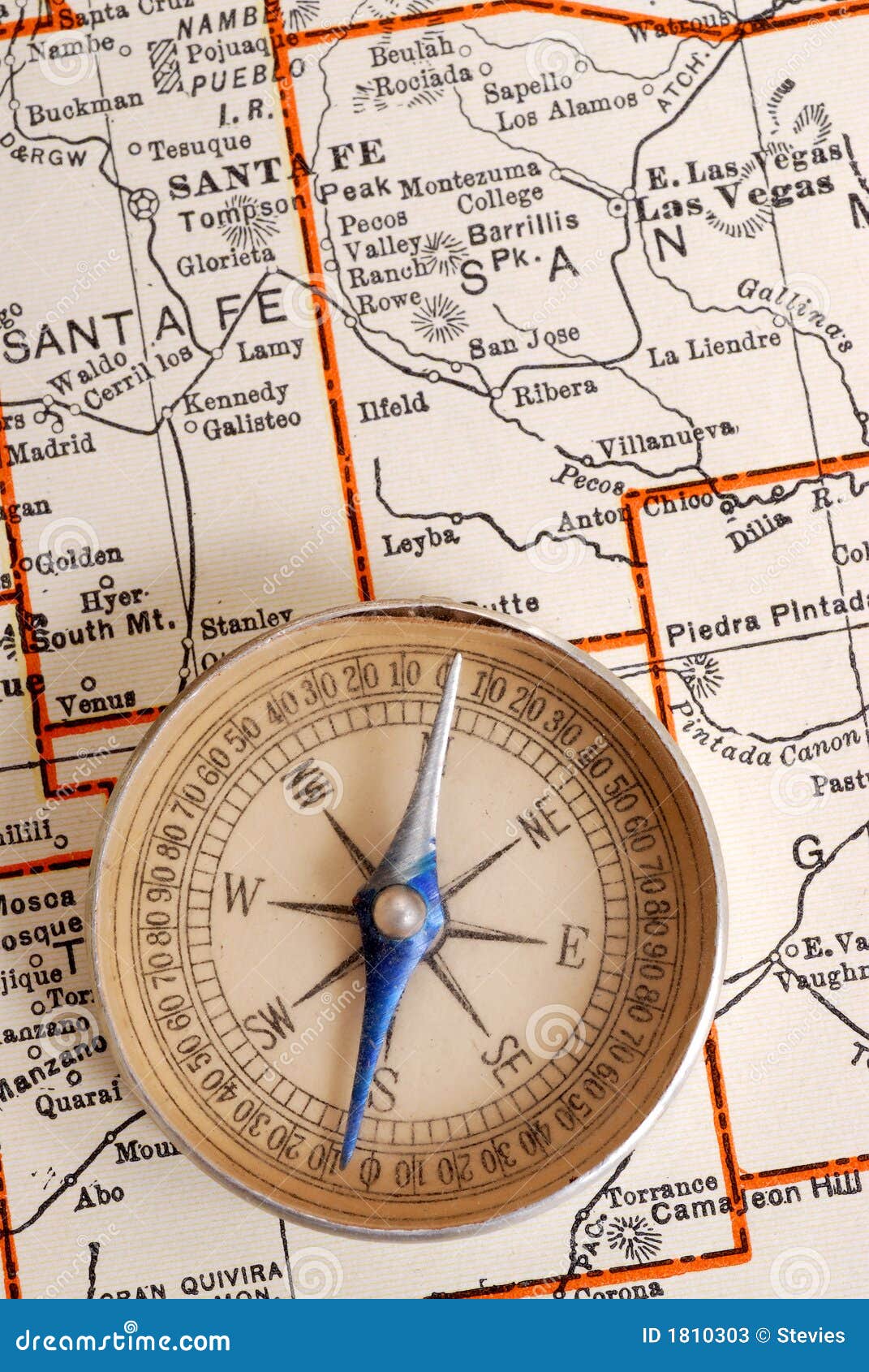 Compass on Map stock image. Image of direction, east, north - 1810303