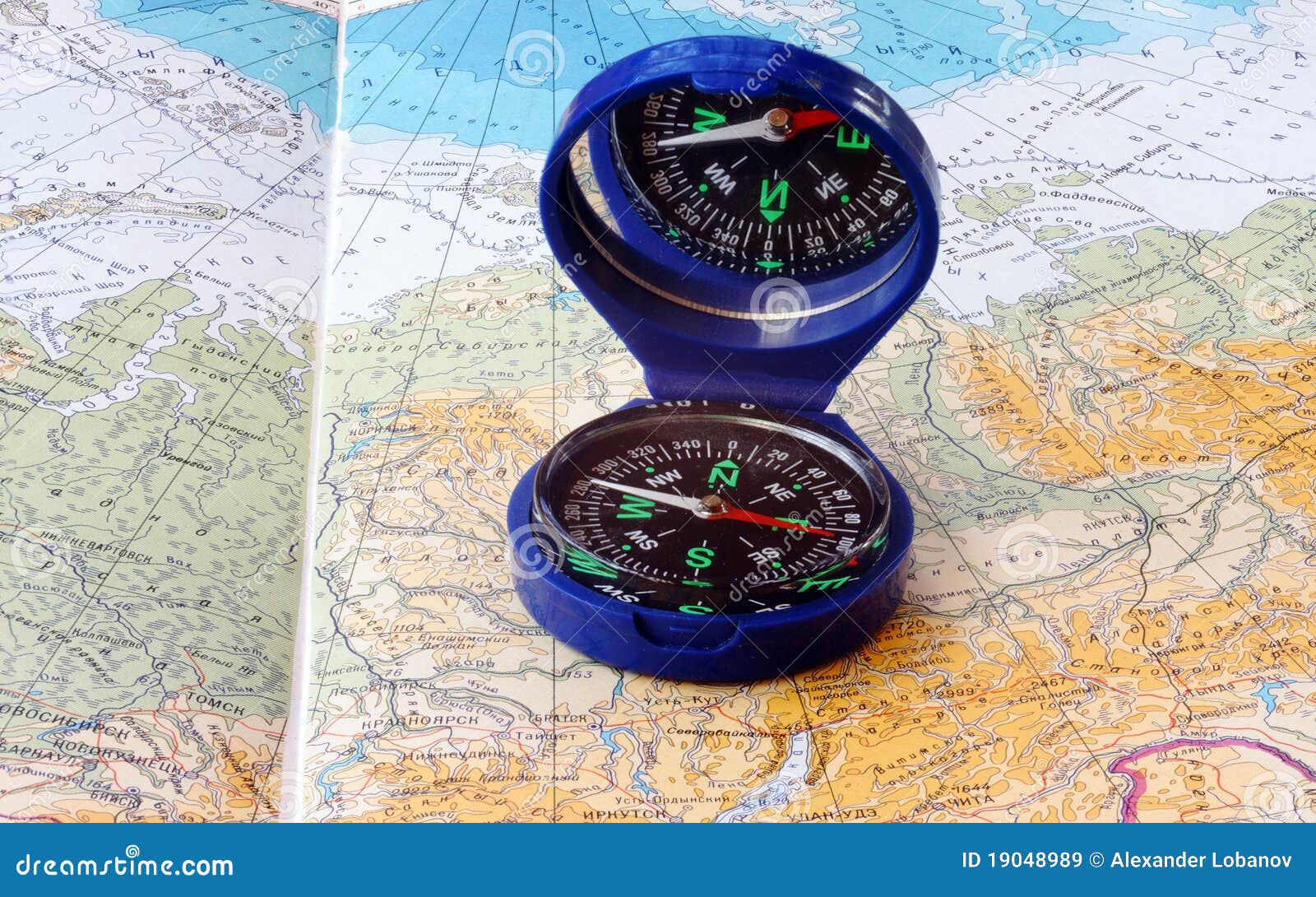 Compass & map stock image. Image of northwest, symbol - 19048989