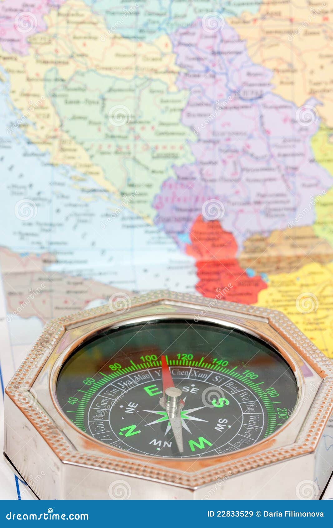 Compass and map stock image. Image of direction, searching - 22833529