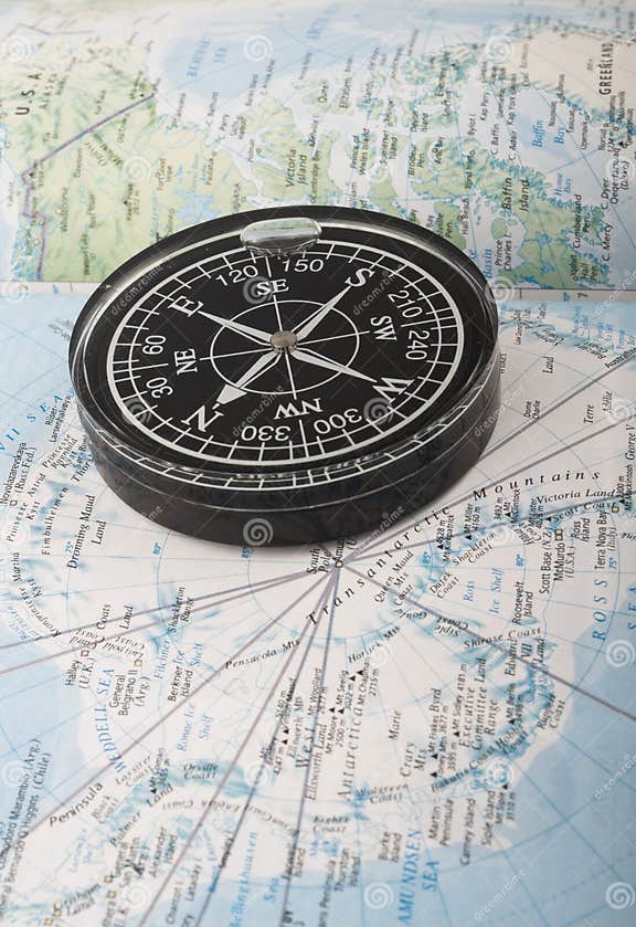 Compass and map stock image. Image of north, southeast - 23563683