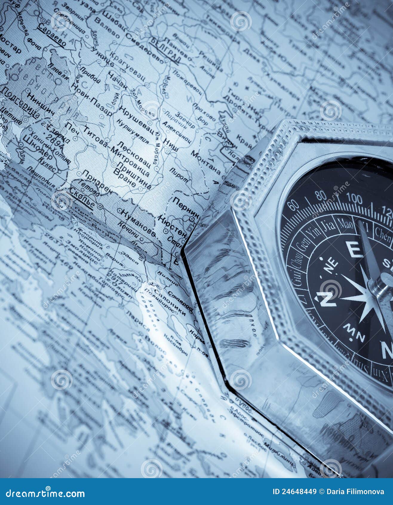 Compass and map stock image. Image of direction, journey - 24648449