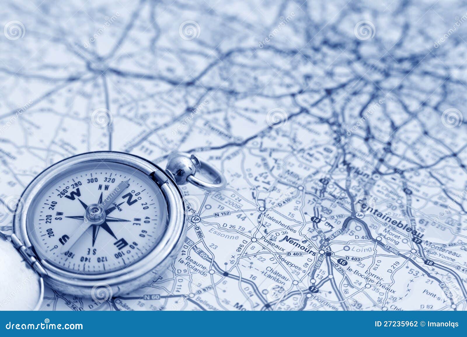 Compass and map stock photo. Image of highway, object - 27235962