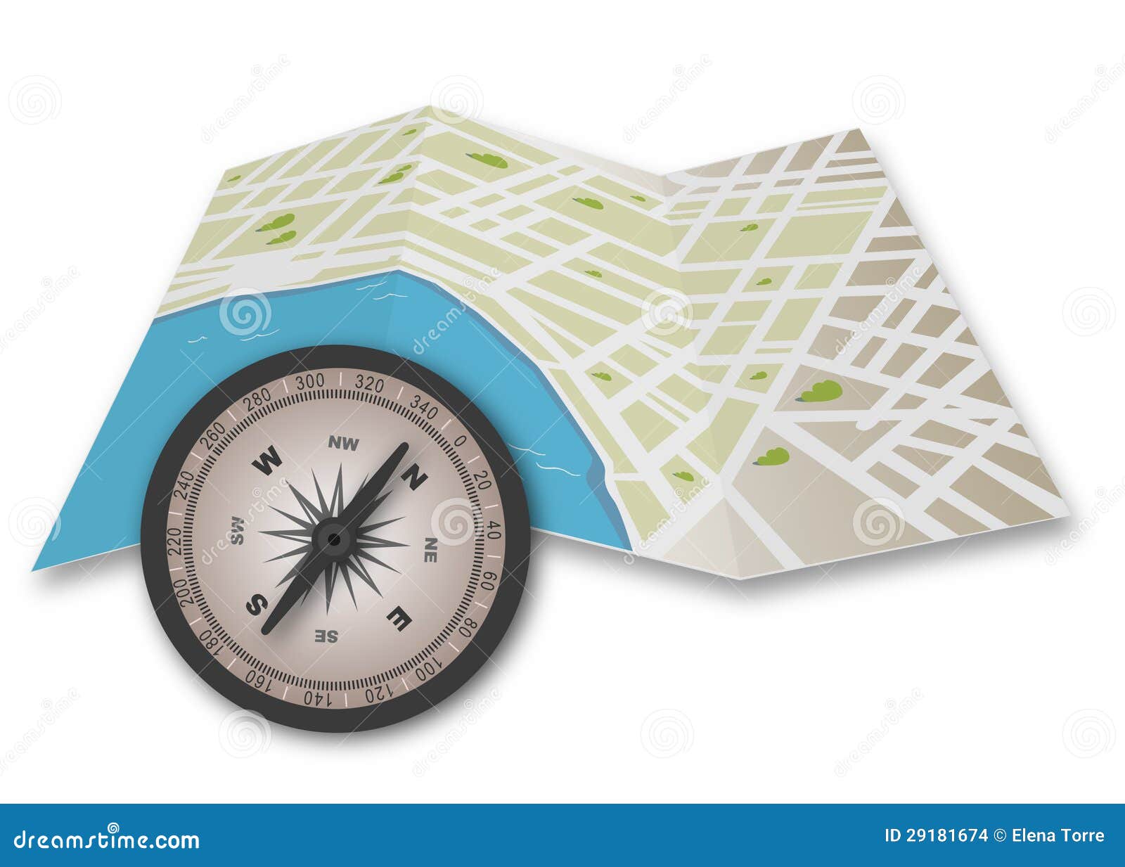 Compass And Map Clipart