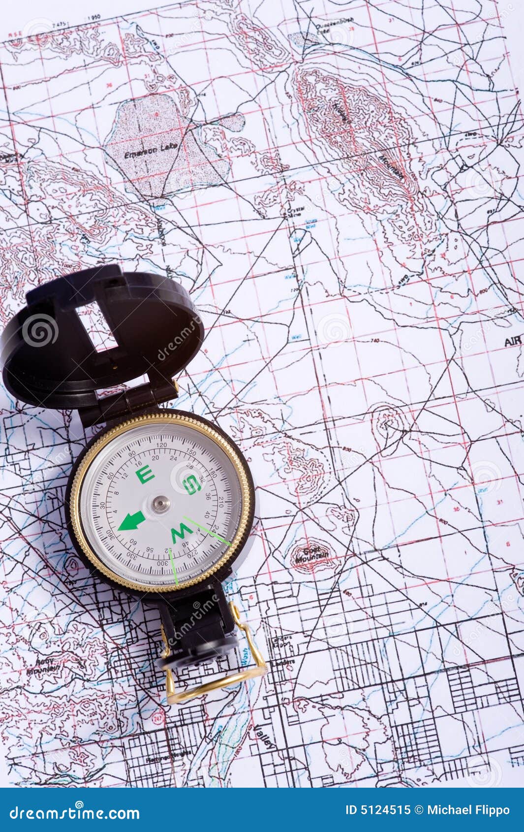 Compass On A Map Royalty-Free Stock Photography | CartoonDealer.com ...