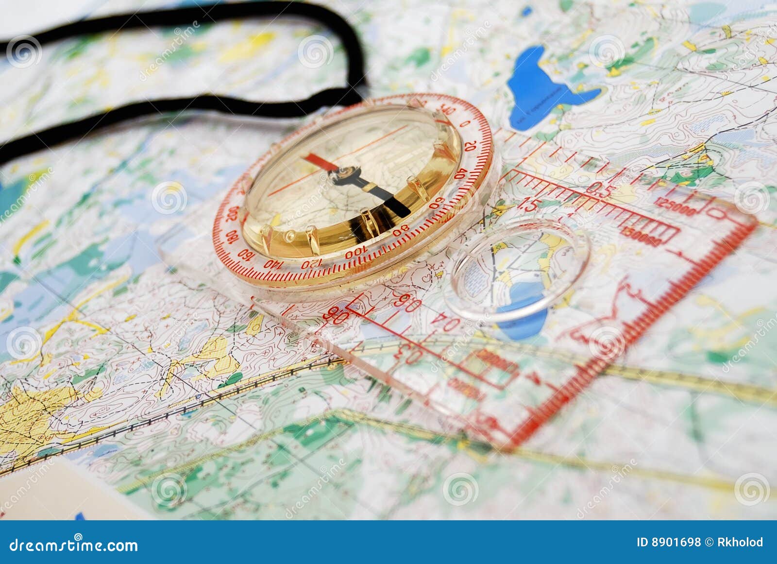 Compass on a map stock photo. Image of discovery, direction - 8901698