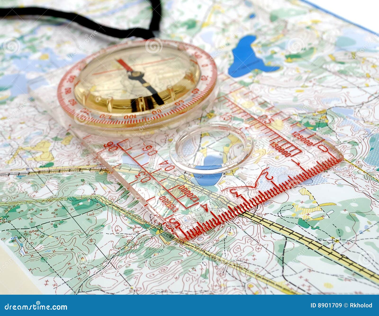 Compass on a map stock image. Image of azimuth, geography - 8901709