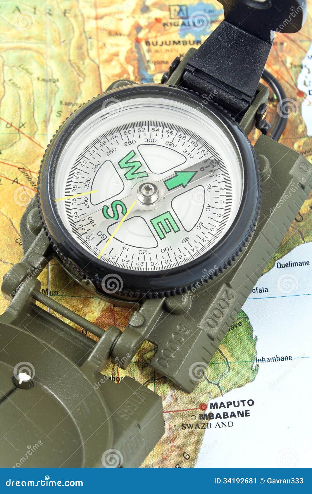 Compass on map stock image. Image of nautical, history - 34192681
