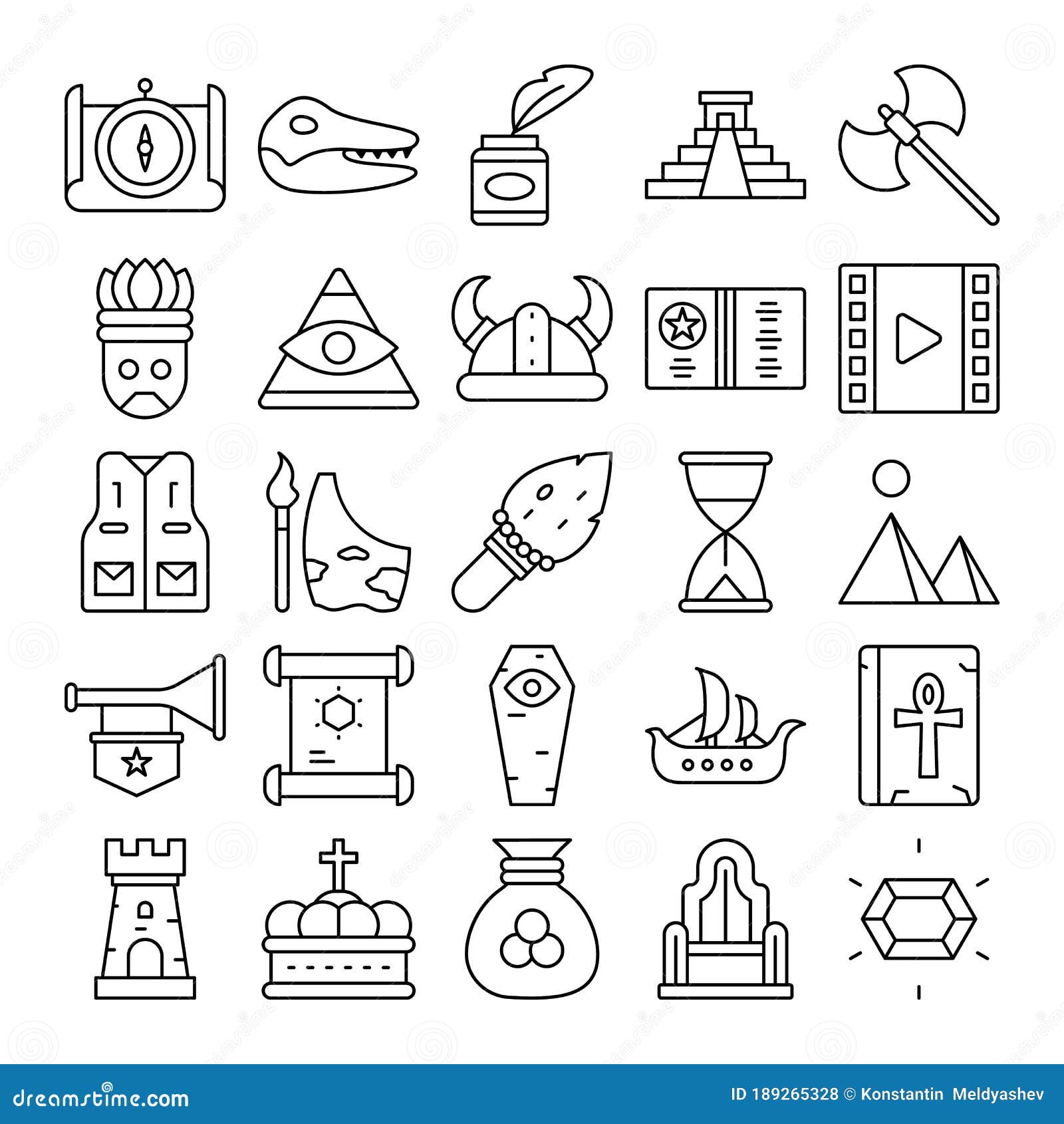 Compass, Map, Bone, Dinosaur, Quill, Pyramid, Battle Axe, Aztec ...