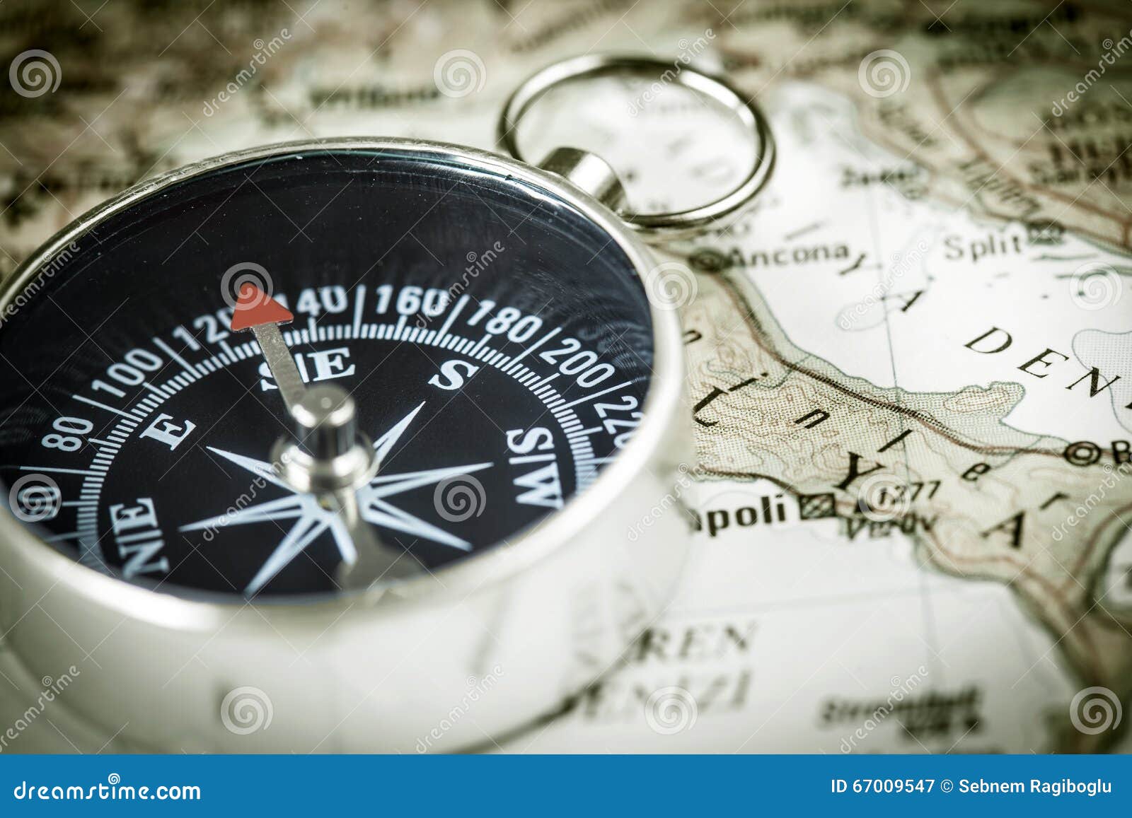 Compass on map stock image. Image of explore, atlas, magnetic - 67009547