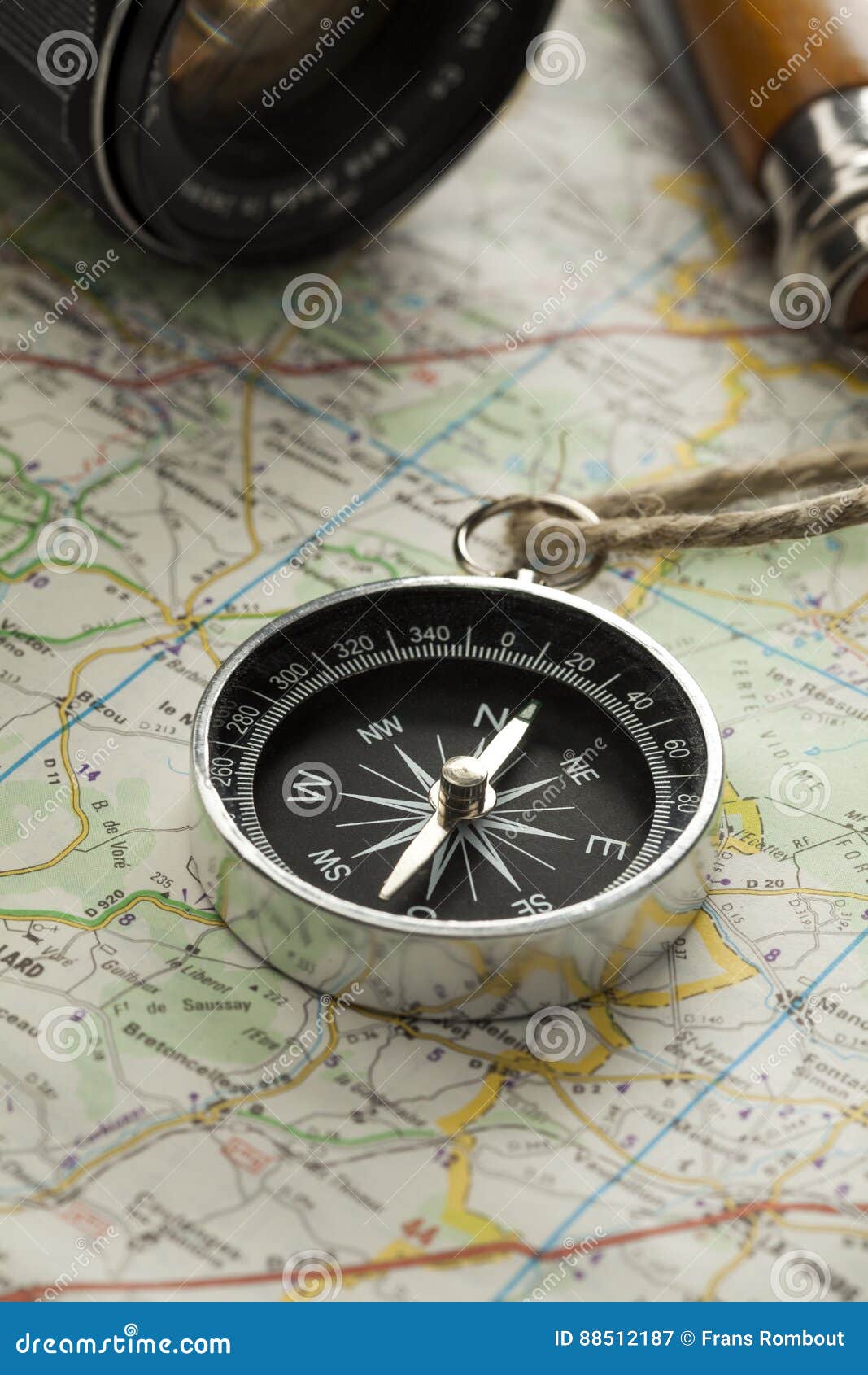 Compass on a map stock image. Image of icon, object, symbol - 88512187