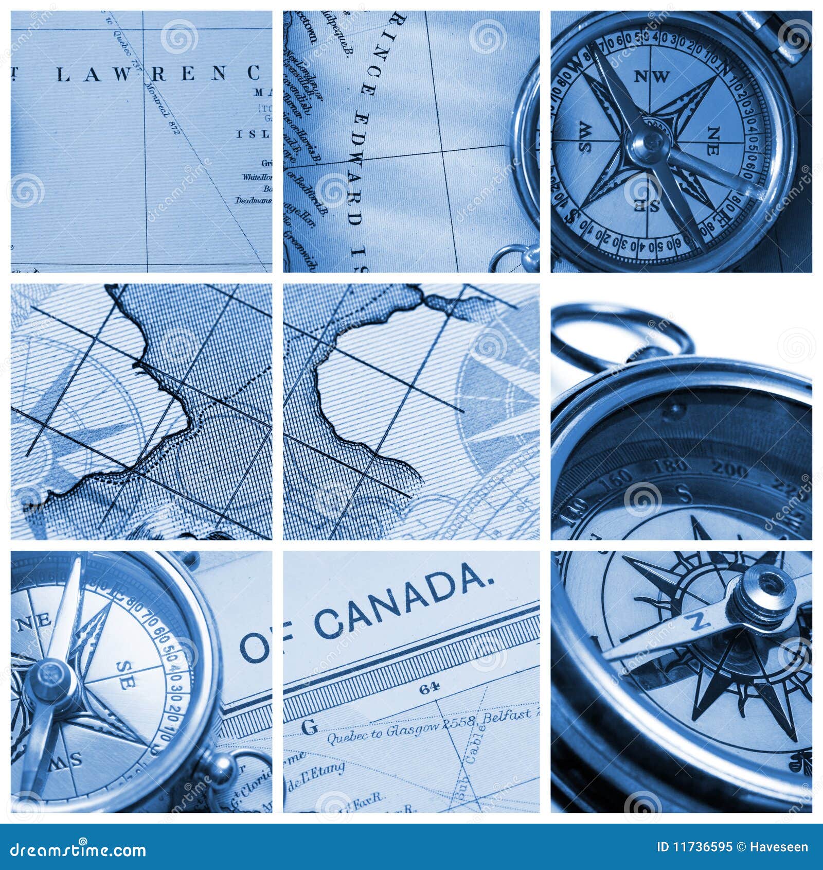 Compass And Map Collage Stock Image | CartoonDealer.com #11736595