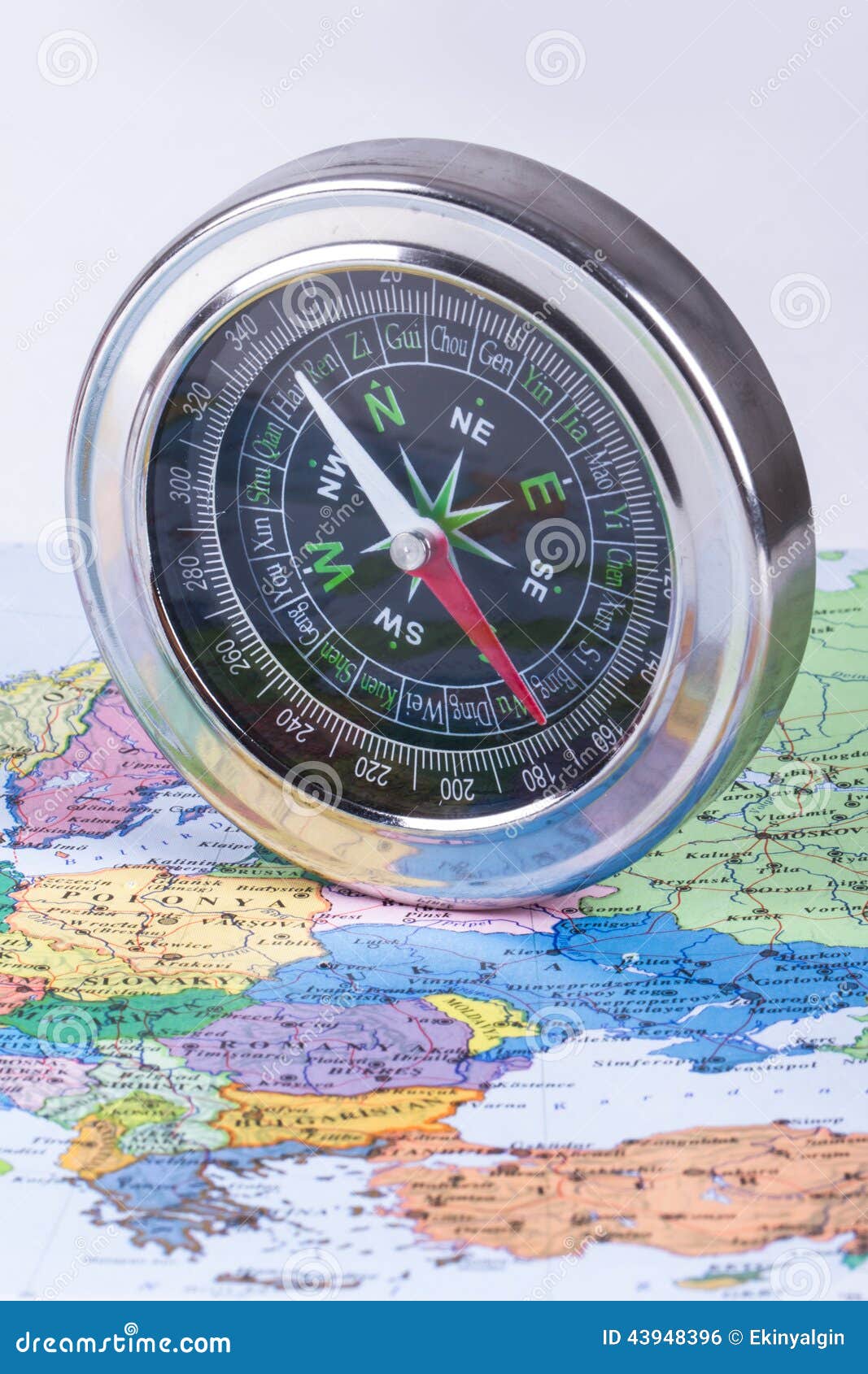 Compass on Map stock photo. Image of direction, position - 43948396
